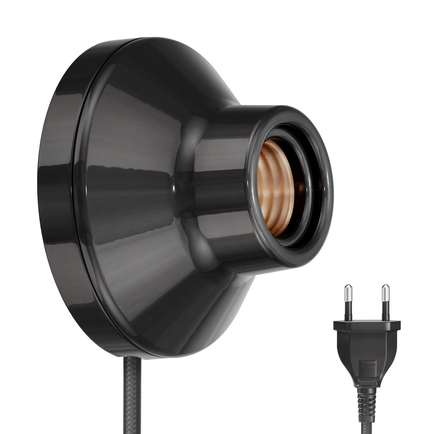 ledscom.de ELEKTRA Wall Light / Lamp Holder, Plug, Switch, Porcelain ...