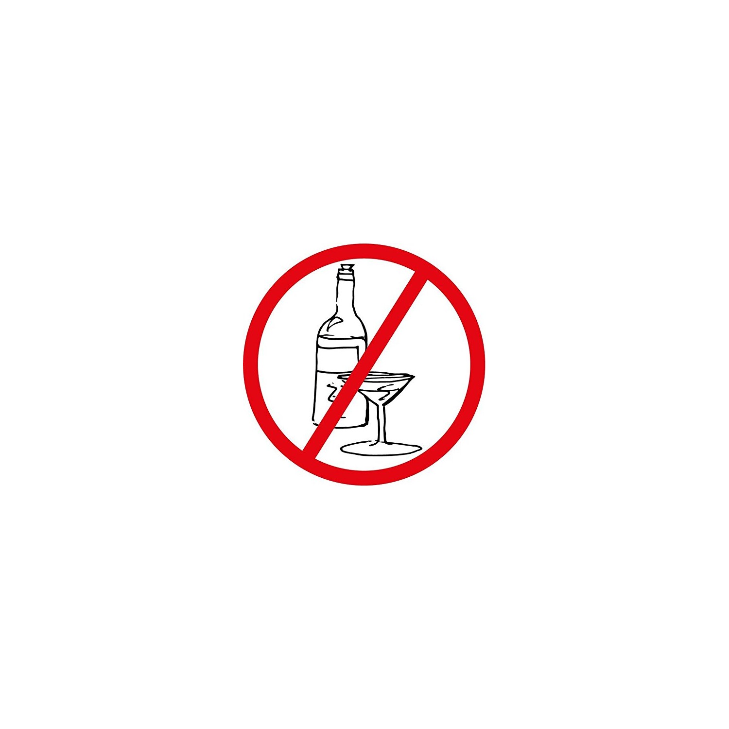 Ban Stop Attention Sign No Alcohol Sticker Decal Design - ibspot.com