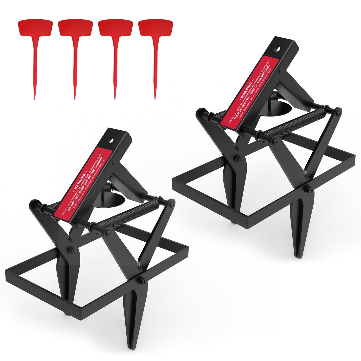 LETYANGER Mole Traps, Black Galvanized Steel Scissor Trap, Reusable ...