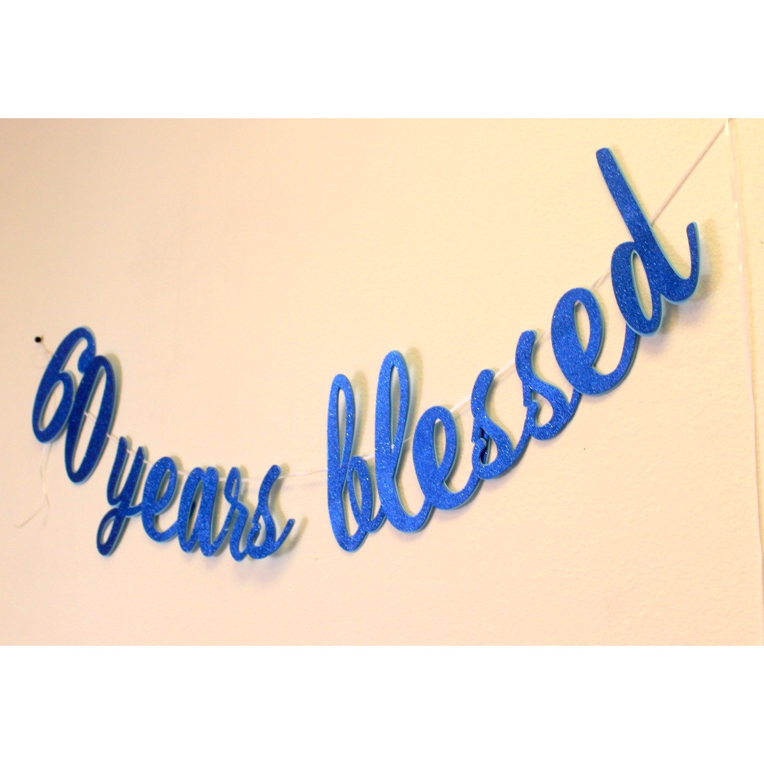 All About Details™ 60 Years Blessed Cursive Banner, 1set, 60th Birthday ...