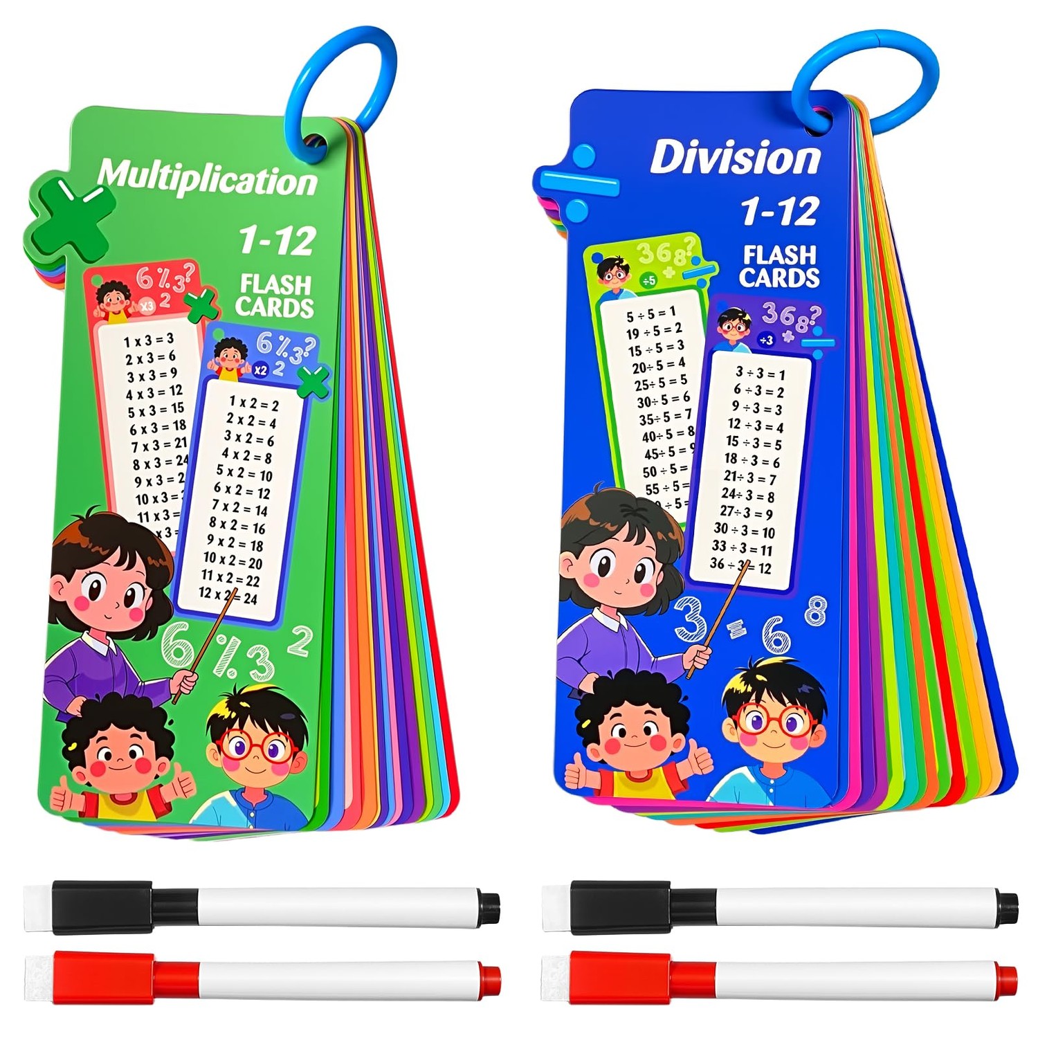 Jiaoshou Pan Pack of 30 Maths Flashcards Children, 1-12 1x1 Flashcards ...