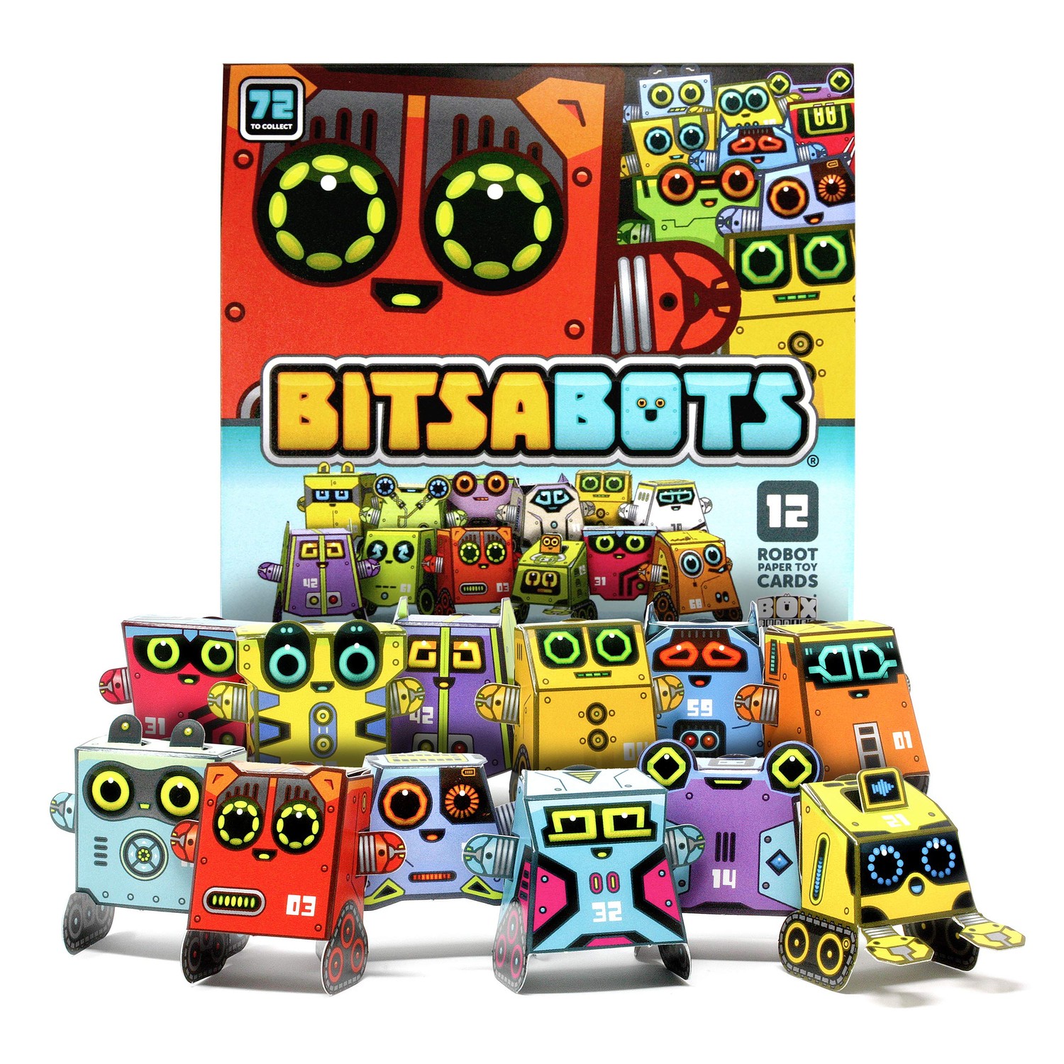 Box Buddies Bitsabots - Pack of 12 Robot Paper Toy Cards - Paper Craft ...