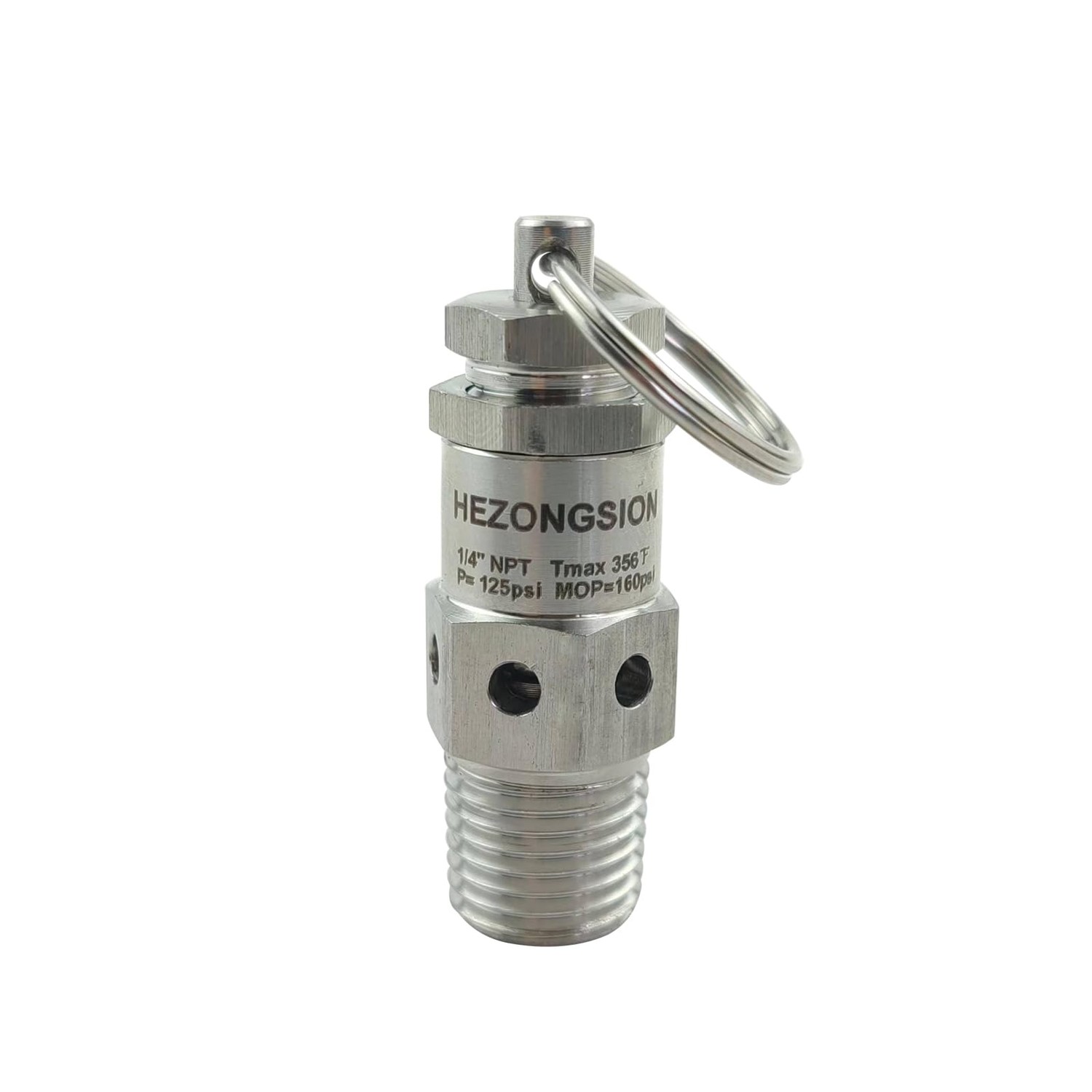 HEZONGSION Mini 1/4" NPT Male Adjustable Pressure Relief Valve SS304 ...