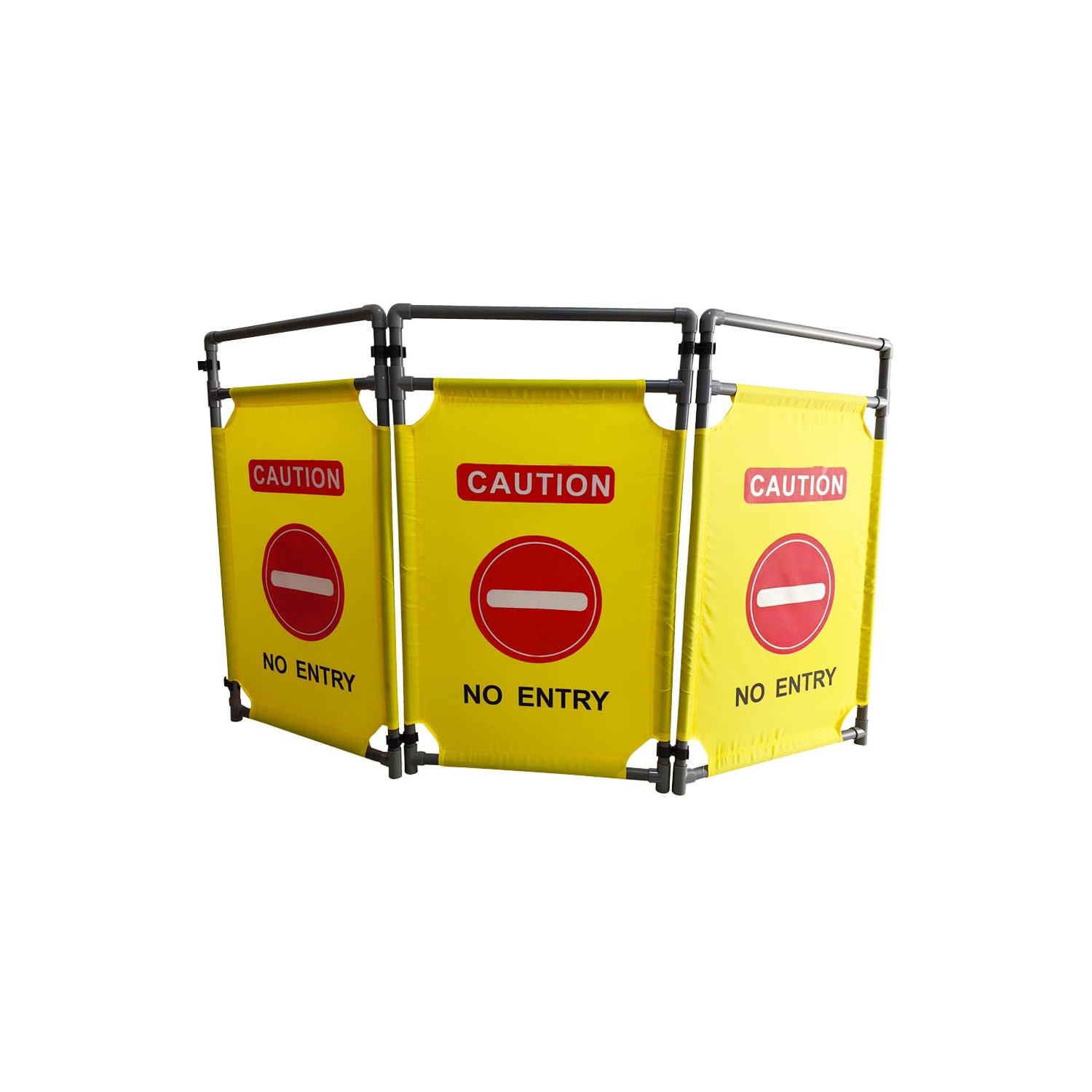 3 Panels 5.8FT Foldable Safety Barricade Security Sign Barrier Heavy ...