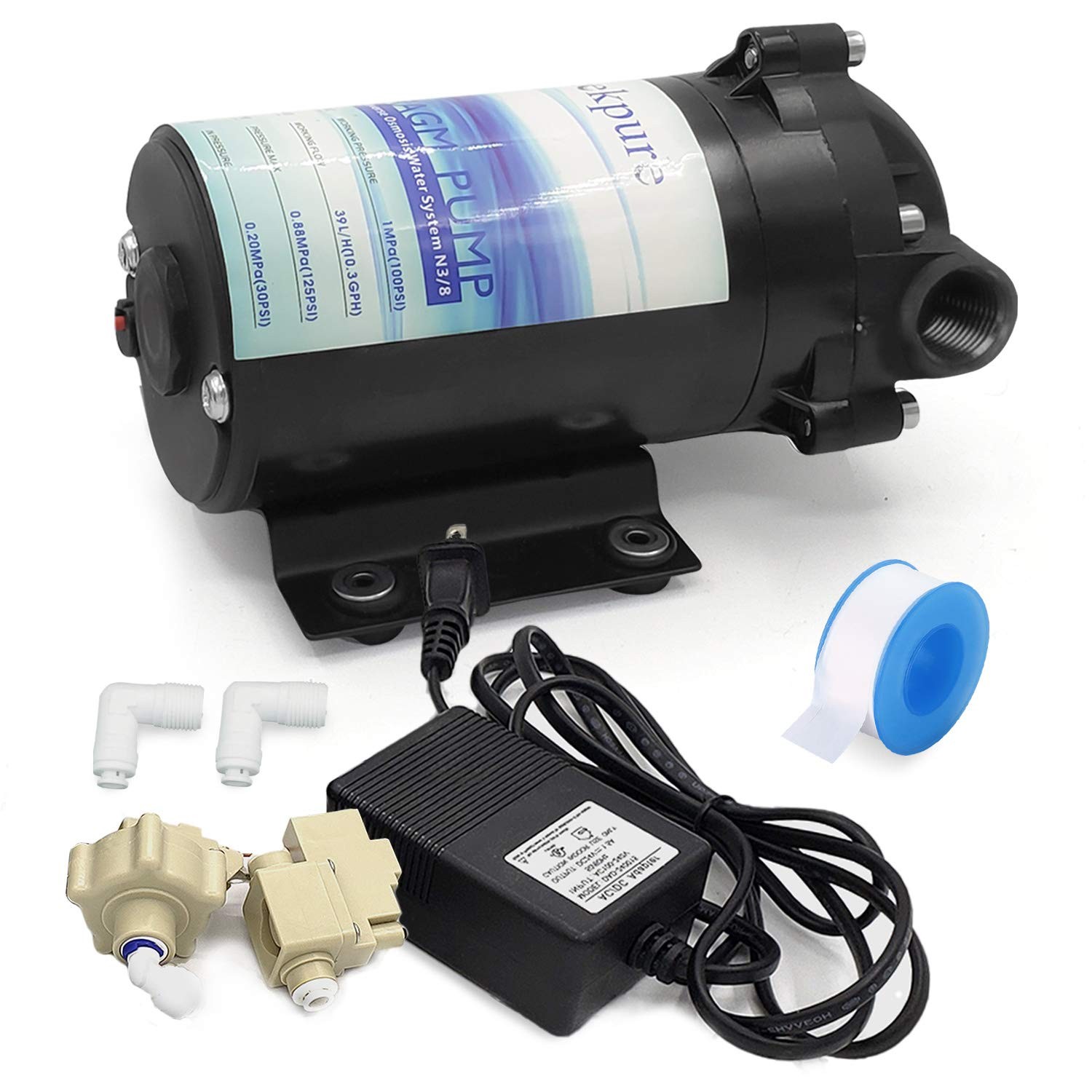 Geekpure Reverse Osmosis Booster Pump Kit with Transformer + High and ...