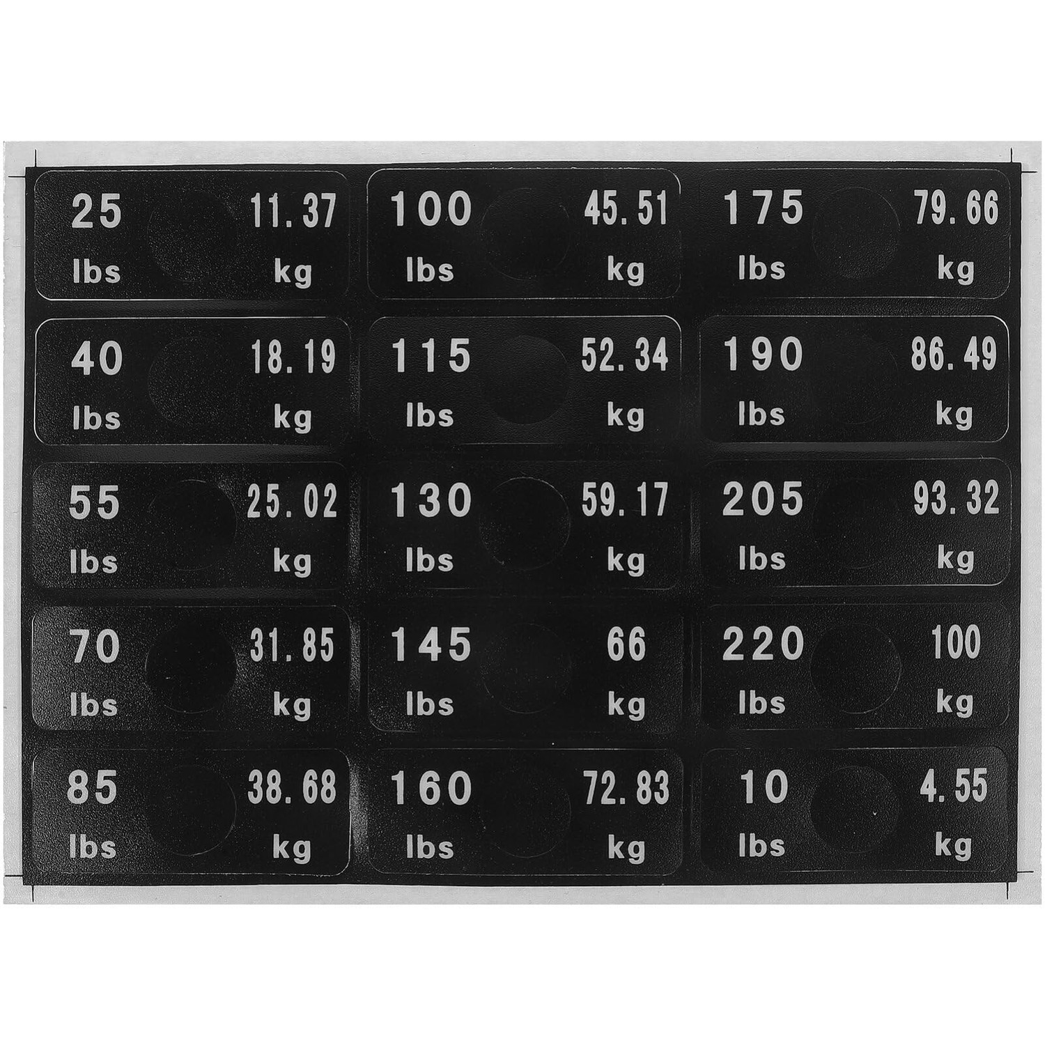 SEWACC 1 Sheet Gym Equipment Weight Sticker Weight Stack Labels 6.83 ...