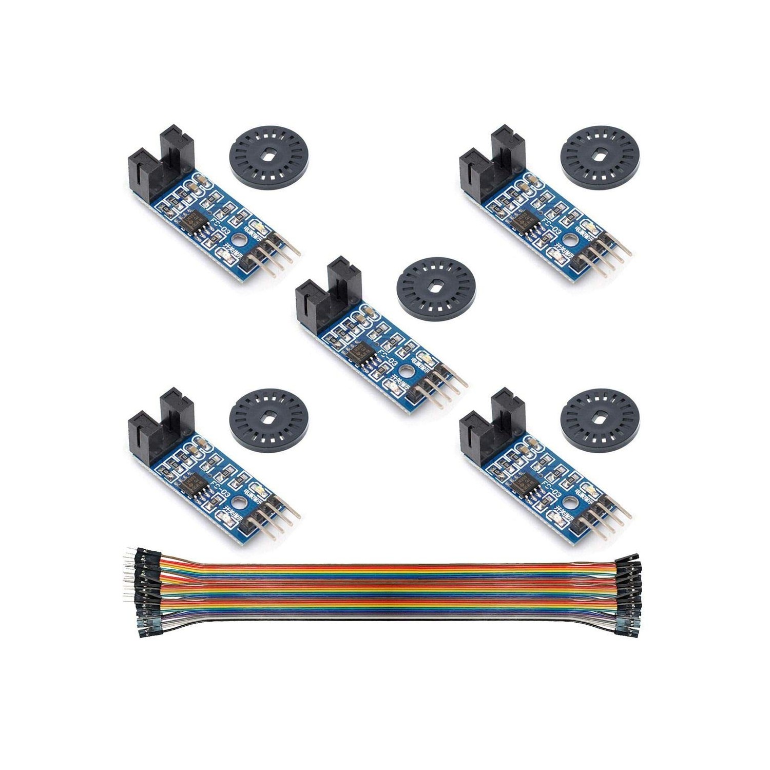 DAOKI 5Pcs Speed Measuring Sensor LM393 Speed Measuring Module Tacho ...