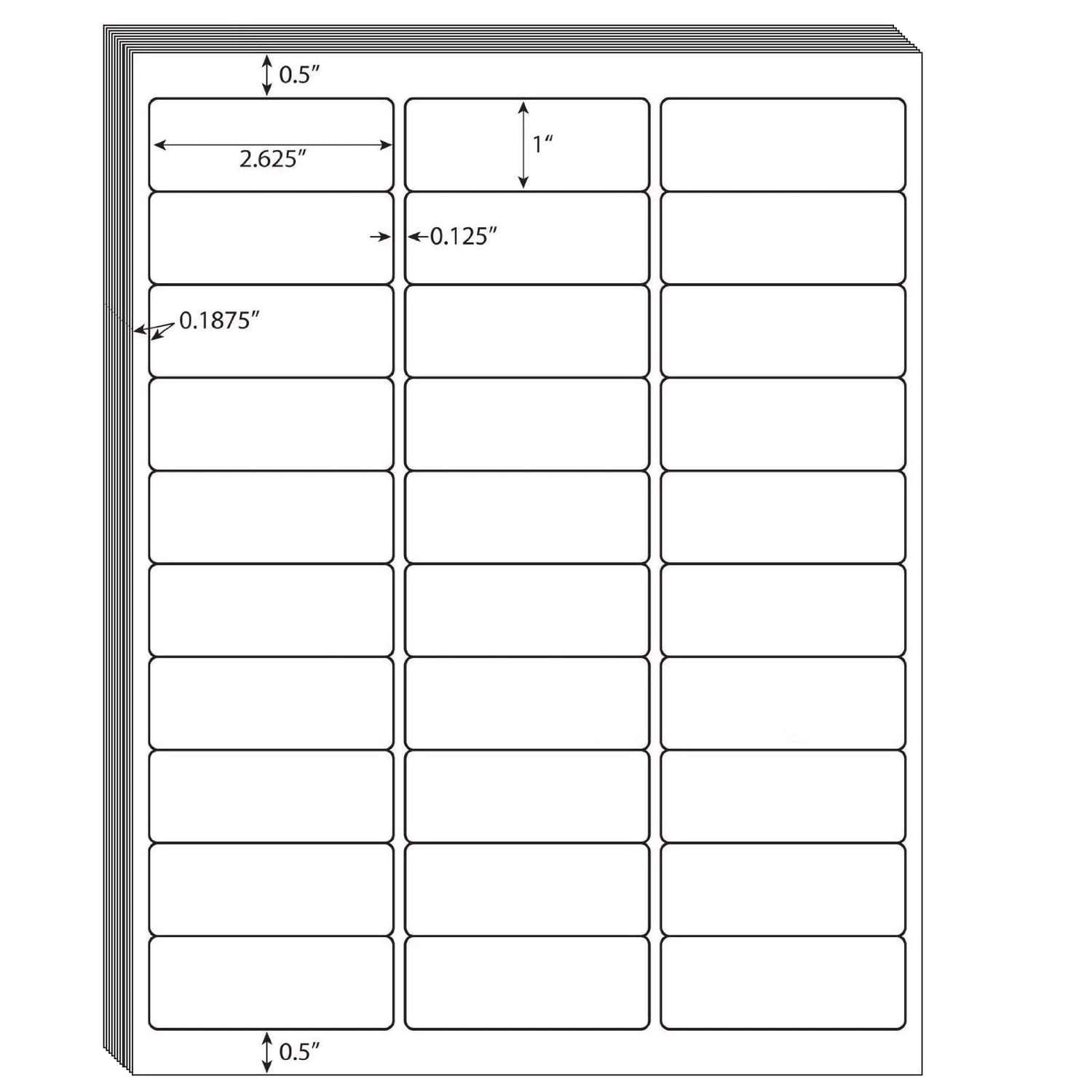 30 UP Labels 1"x2-5/8" Mailing Labels Shipping Address FBA Labels for ...
