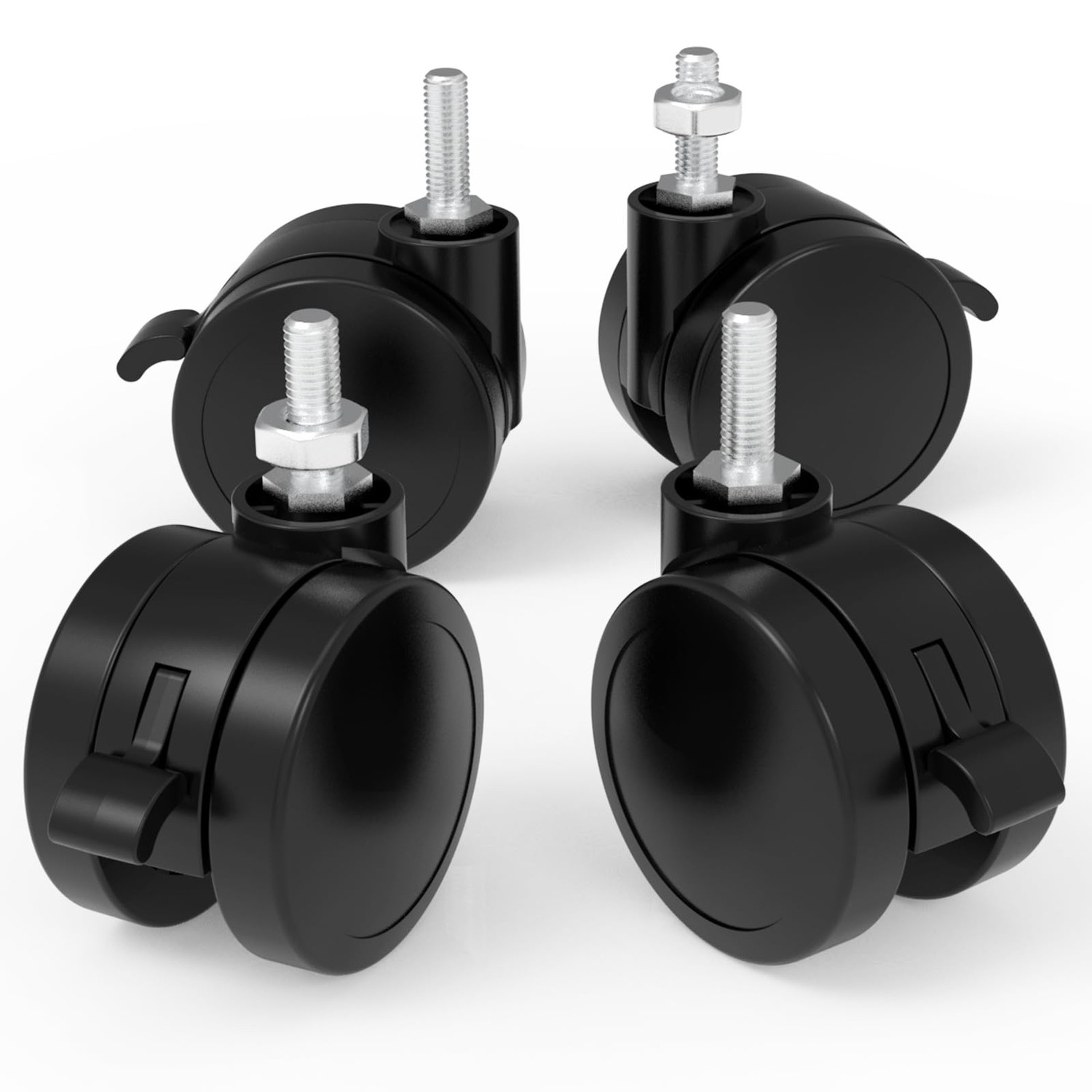 JOY worker Lockable Stem Caster Wheels Set of 4, Metric M8 Nylon ...