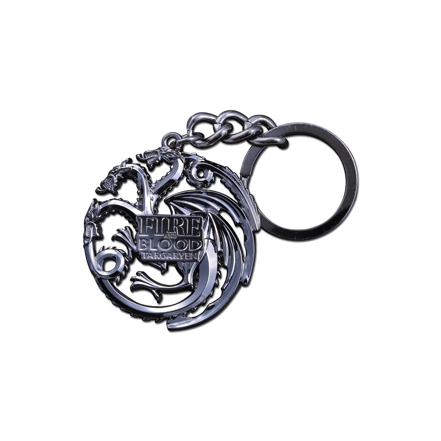 The Noble Collection Game of Thrones Targaryen Gun Metal Sigil Keychain ...