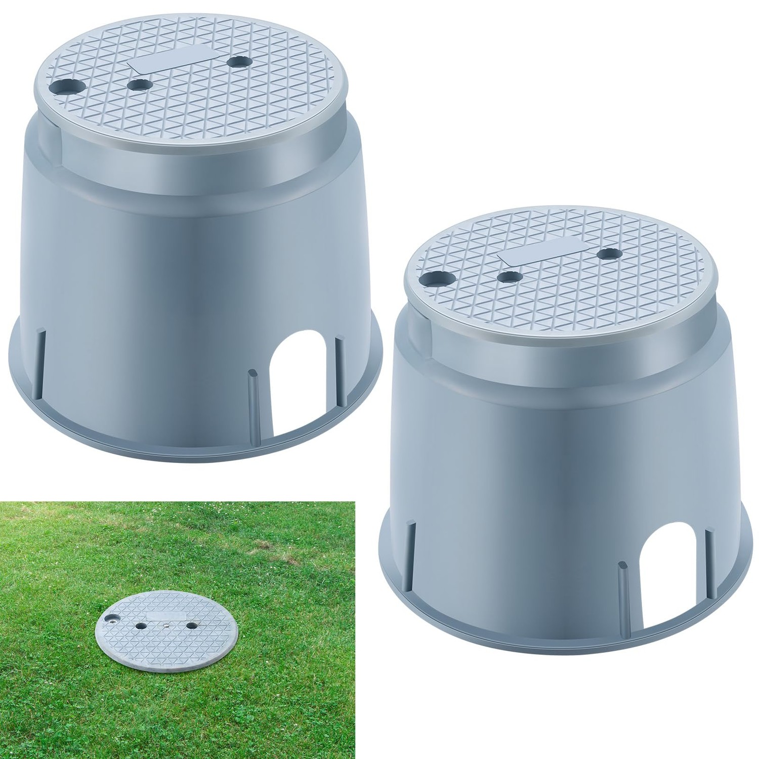 Tandefio 2 Pcs 910 Electrical Splice Box 10 Inch Diameter Underground ...