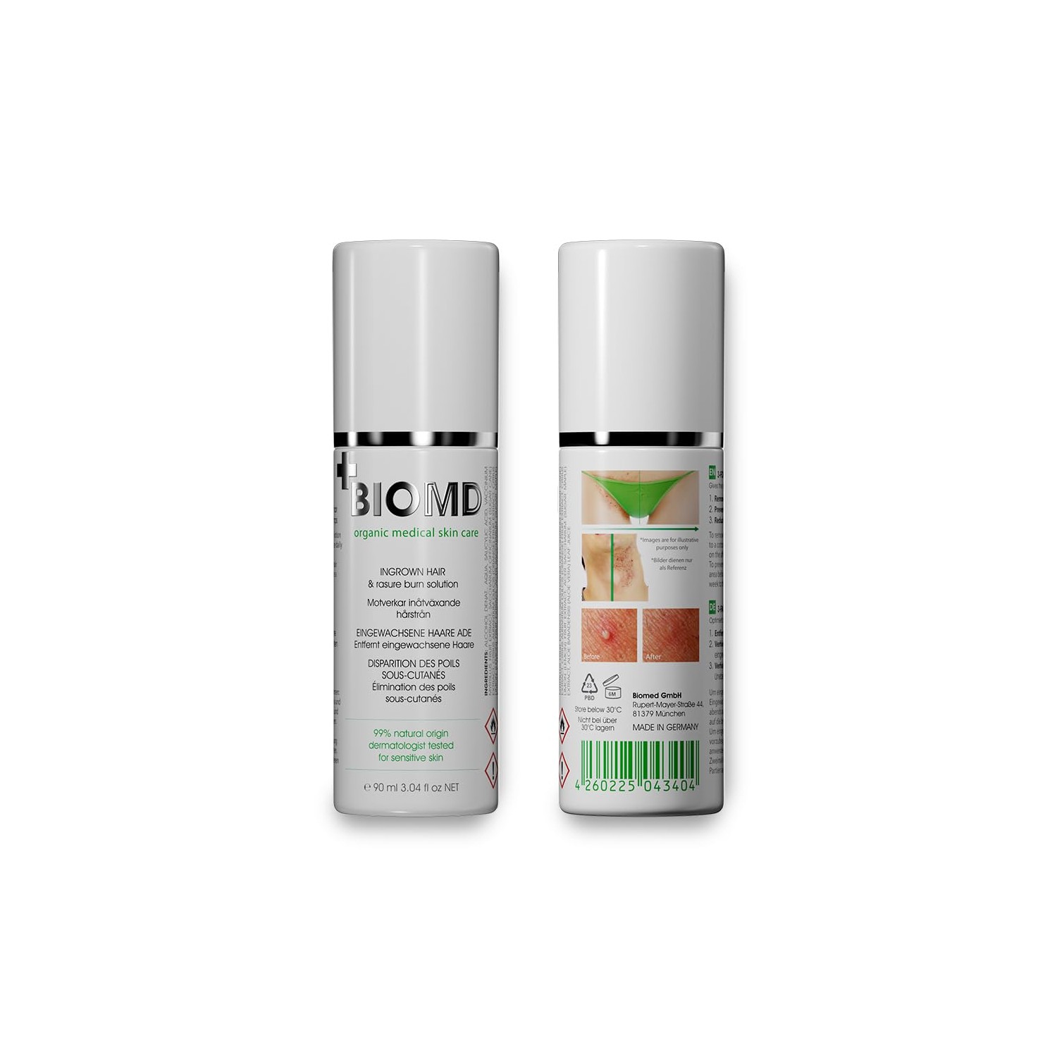 BioMD Against Ingrown Hair, with BHAs and AHAs, Shaving Burn, Shaving ...