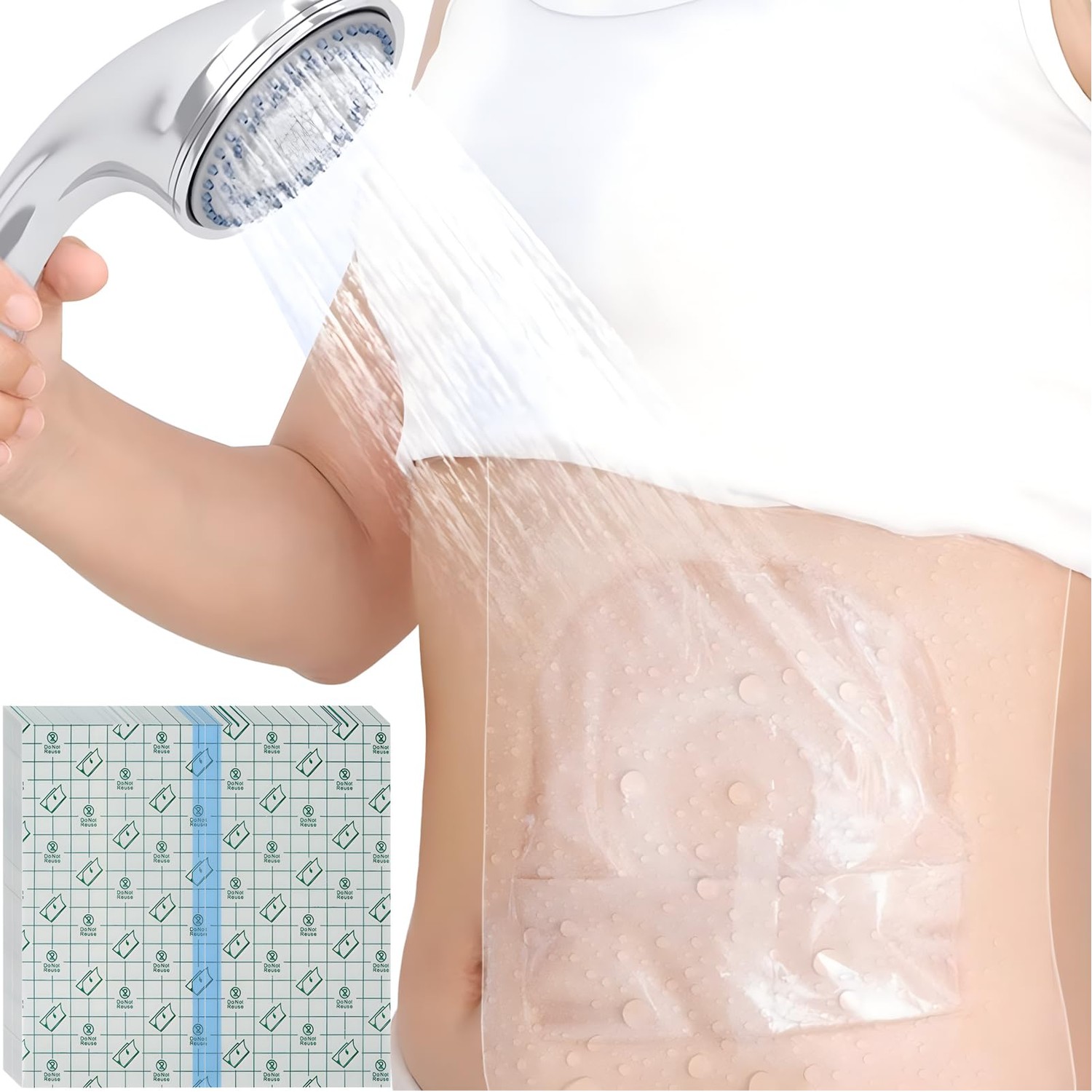 9" x 9" Ostomy Shower Cover [Pack of 25], Ostomy Bag Shower Protector ...
