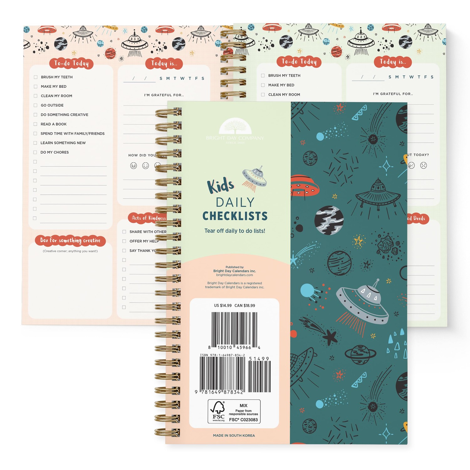 Bright Day Calendars Bright Day Calendars Daily Planner for Kids, To Do ...