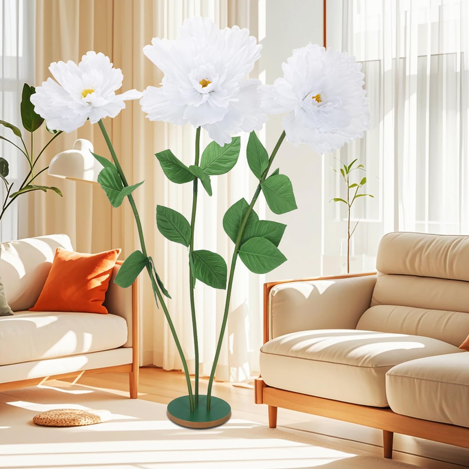 XHIKOWAT 5 Ft Giant Flowers for Decoration with Stand, Features A ...