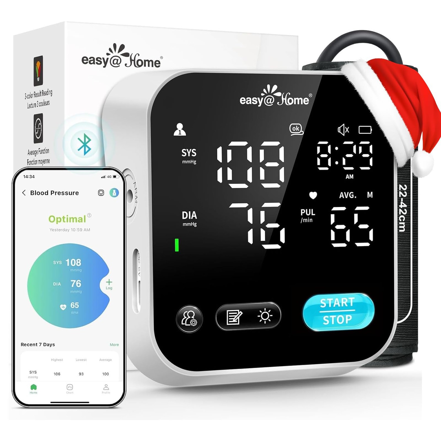 Blood Pressure Monitor for Home Use – Easy@Home Smart BP Machine with ...