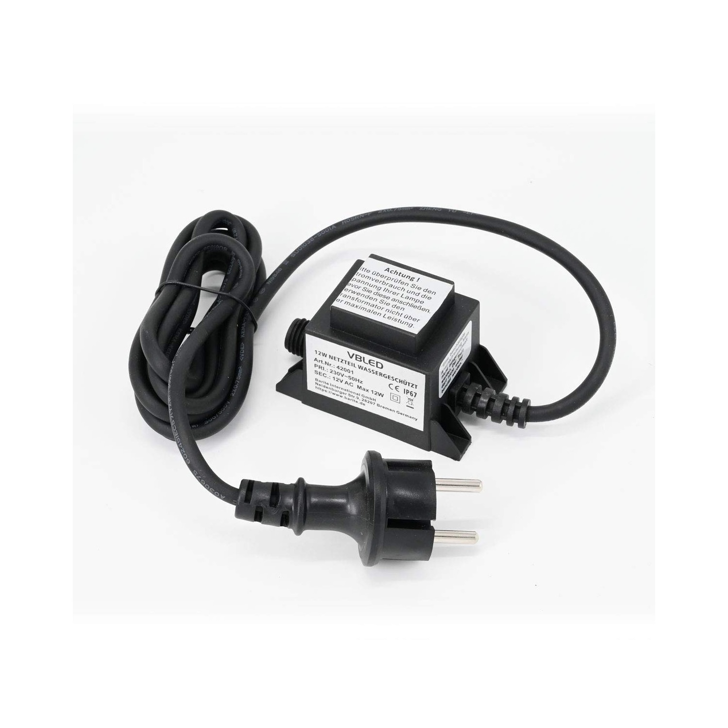 12V AC Power Supply/Transformer AC/AC Waterproof IP67 for Outdoor Use ...