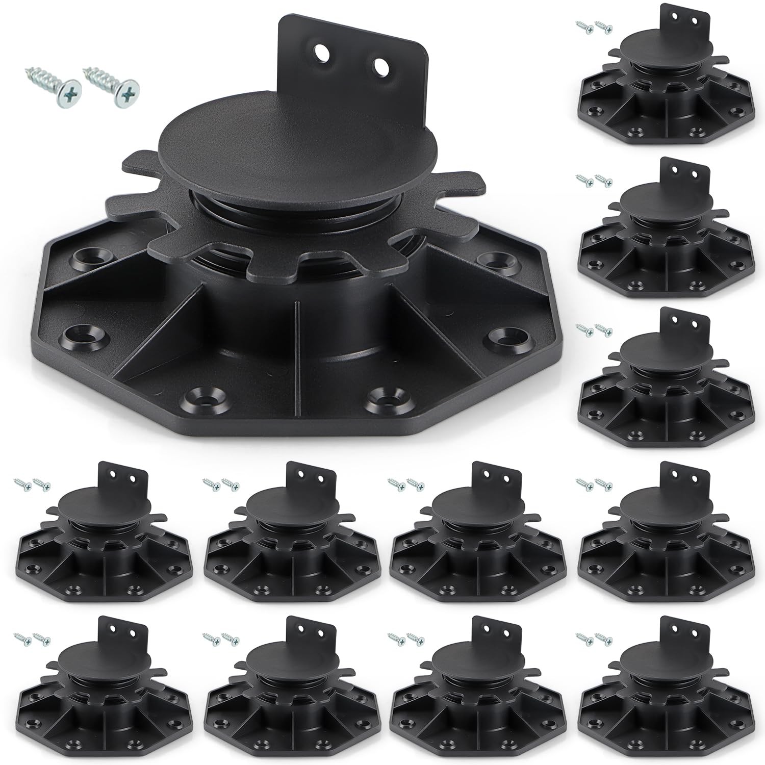 Fardtry 12 Pcs Joist Support Pedestals, Adjustable Plastic Pedestal ...