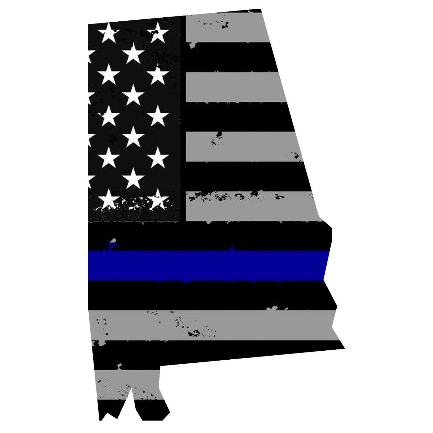 OwnTheAvenue Alabama AL State Outline Blue Support Police Cops Vinyl ...