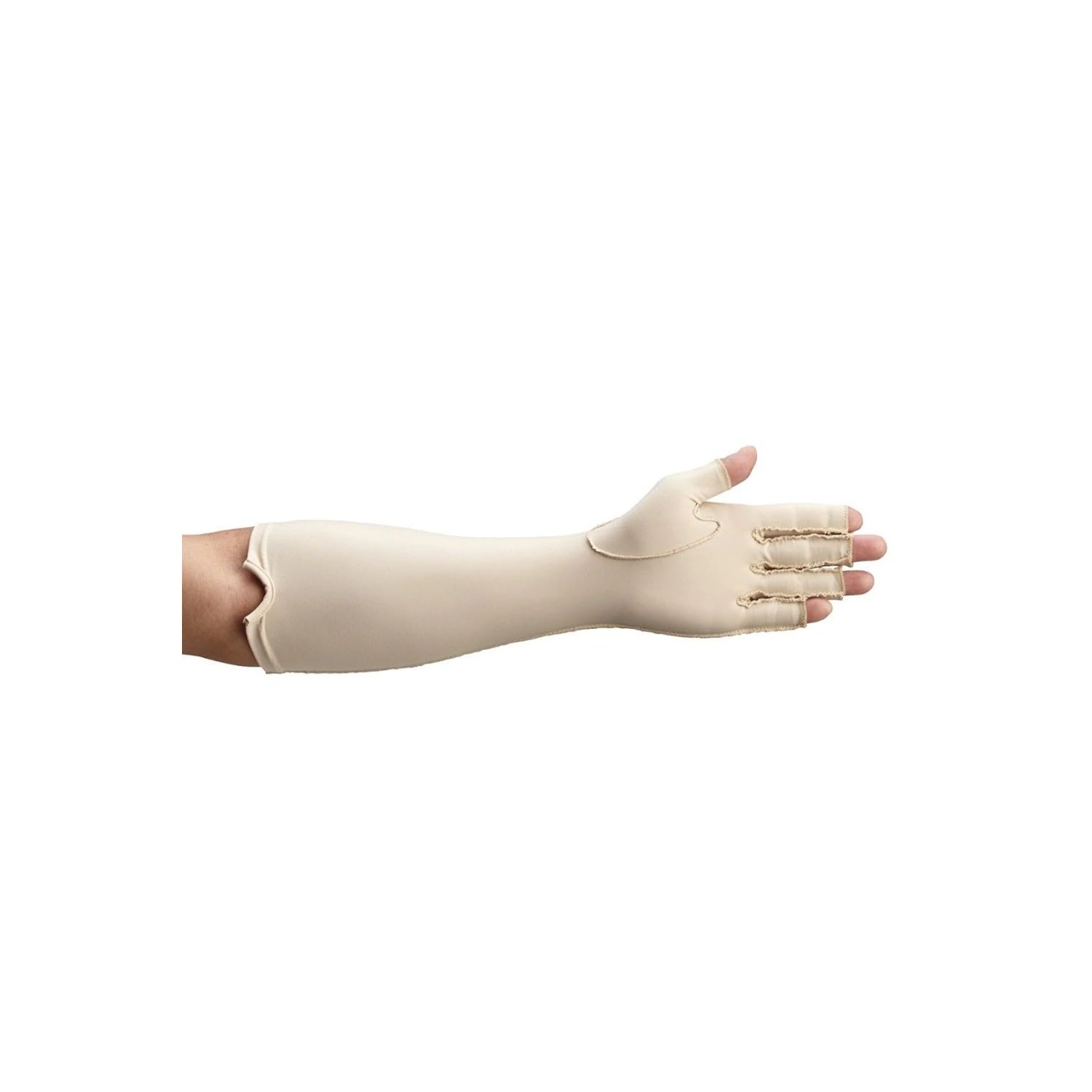 Rolyan Forearm Length Left Compression Glove, Open Finger Compression ...