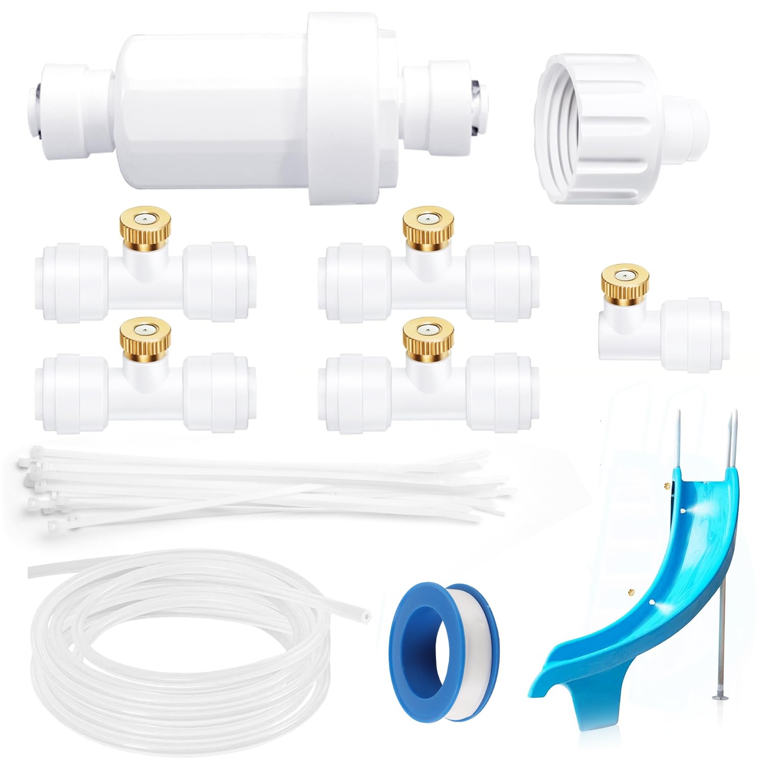 Calvana Upgraded Pool Slide Spray Kit, Slide Water Tubing Kit, Includes ...