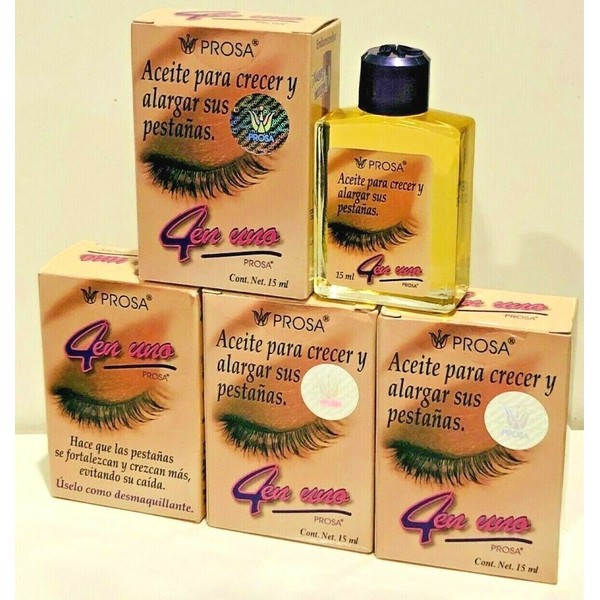 PROSA ACEITE PARA CRECER Y ALARGAR SUS PESTANAS 4EN UNO 4 BOTTLES ...