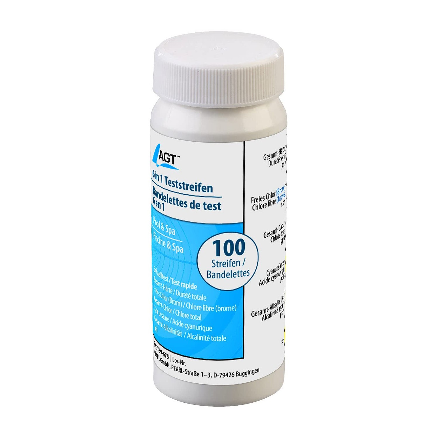 AGT Water Test: Set of 100 6-in-1 Water Test Strips, Tests 6 Parameters ...