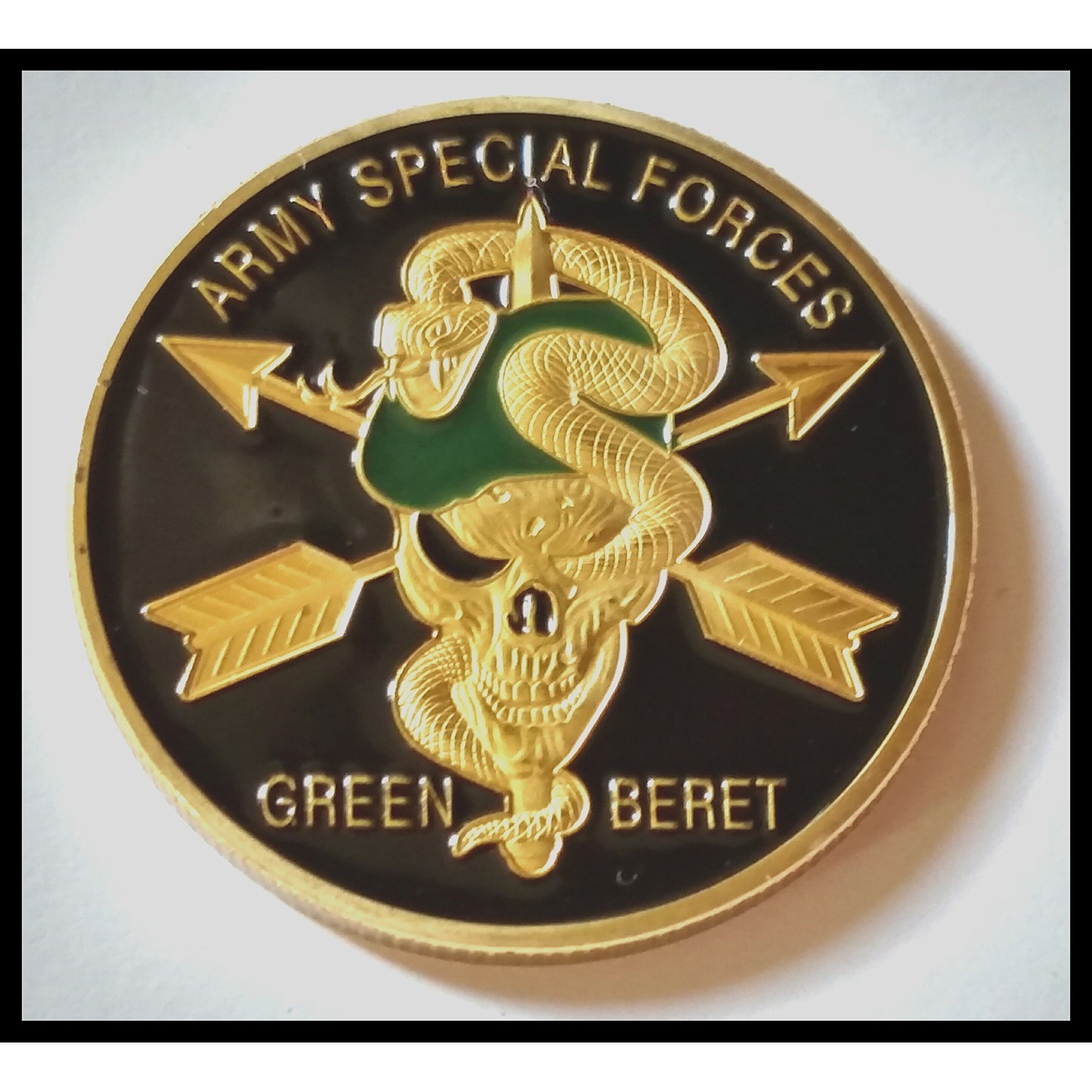 US Army Special Forces Green Beret Military Colorized Challenge Art ...