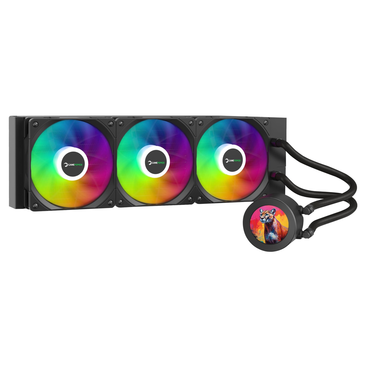 Gamepower Skadi LCD 360 AIO CPU Liquid Cooler, 2.1" Display for GIFS ...