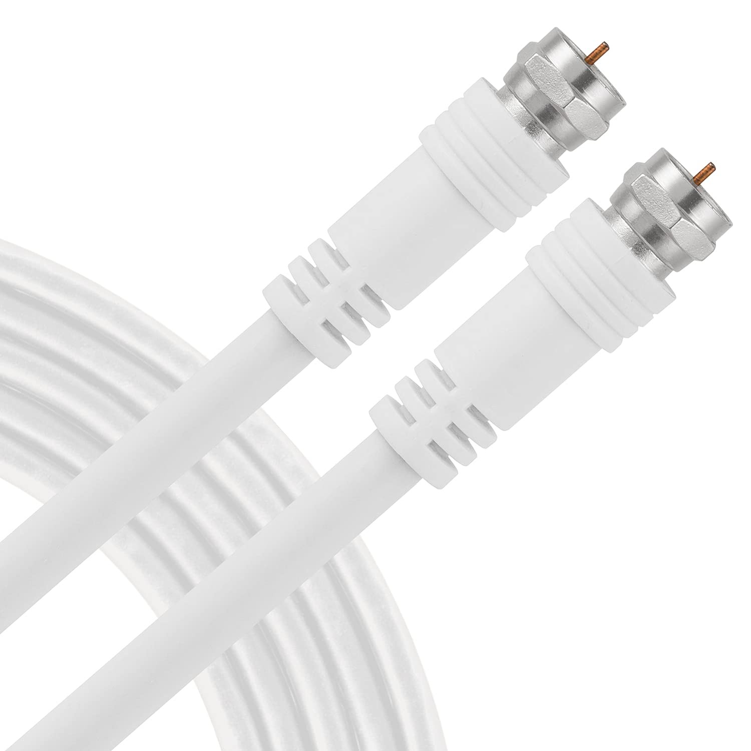 UltraPro RG6 Coaxial Cable 3ft. White, F-Type Connectors, Double ...