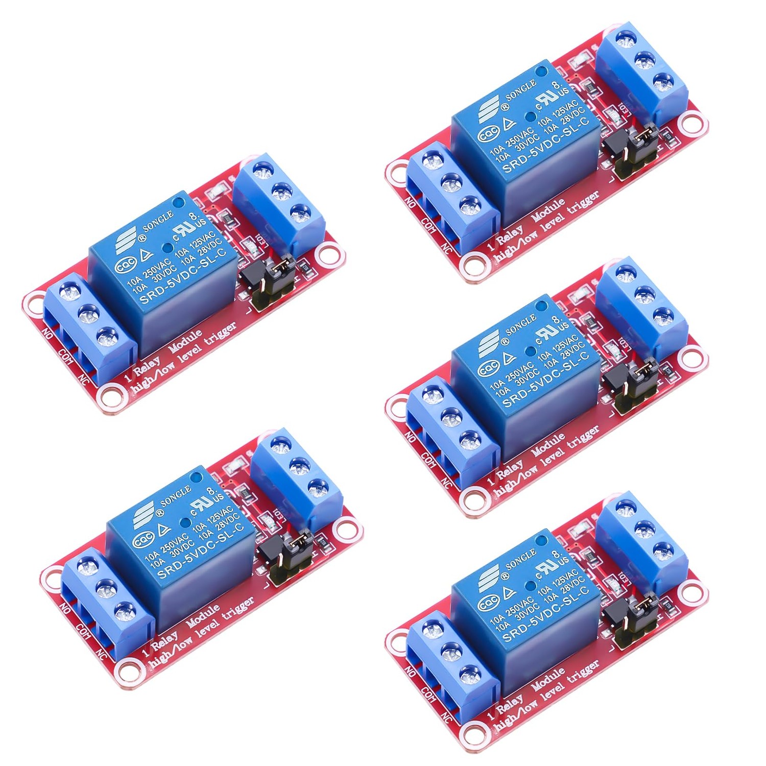 Relay 12V 1-Channel Binghe Module 5-Piece 12V Relay Module with ...