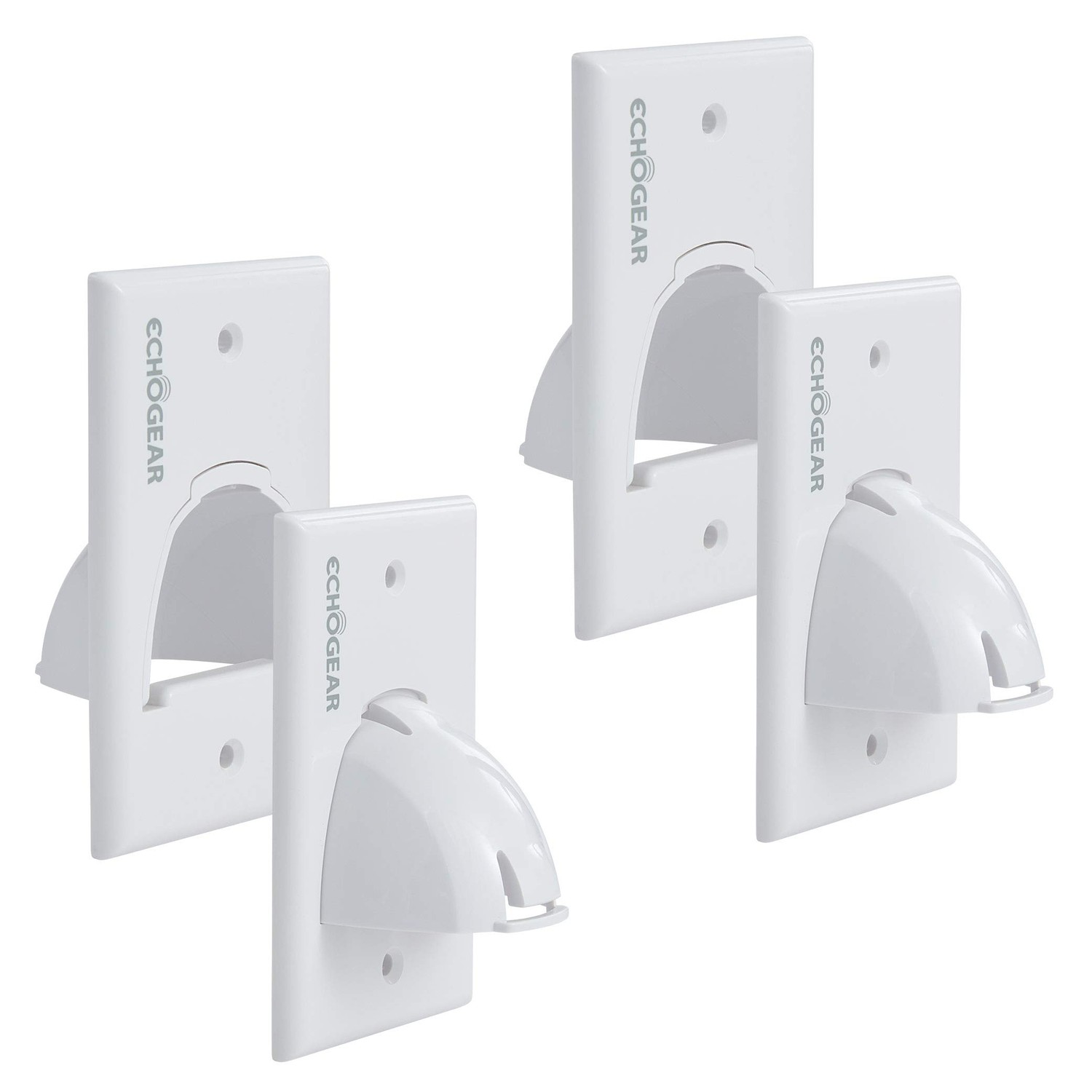 ECHOGEAR White in Wall Cable Hider - 2 Pack Single Gang Pass Through ...