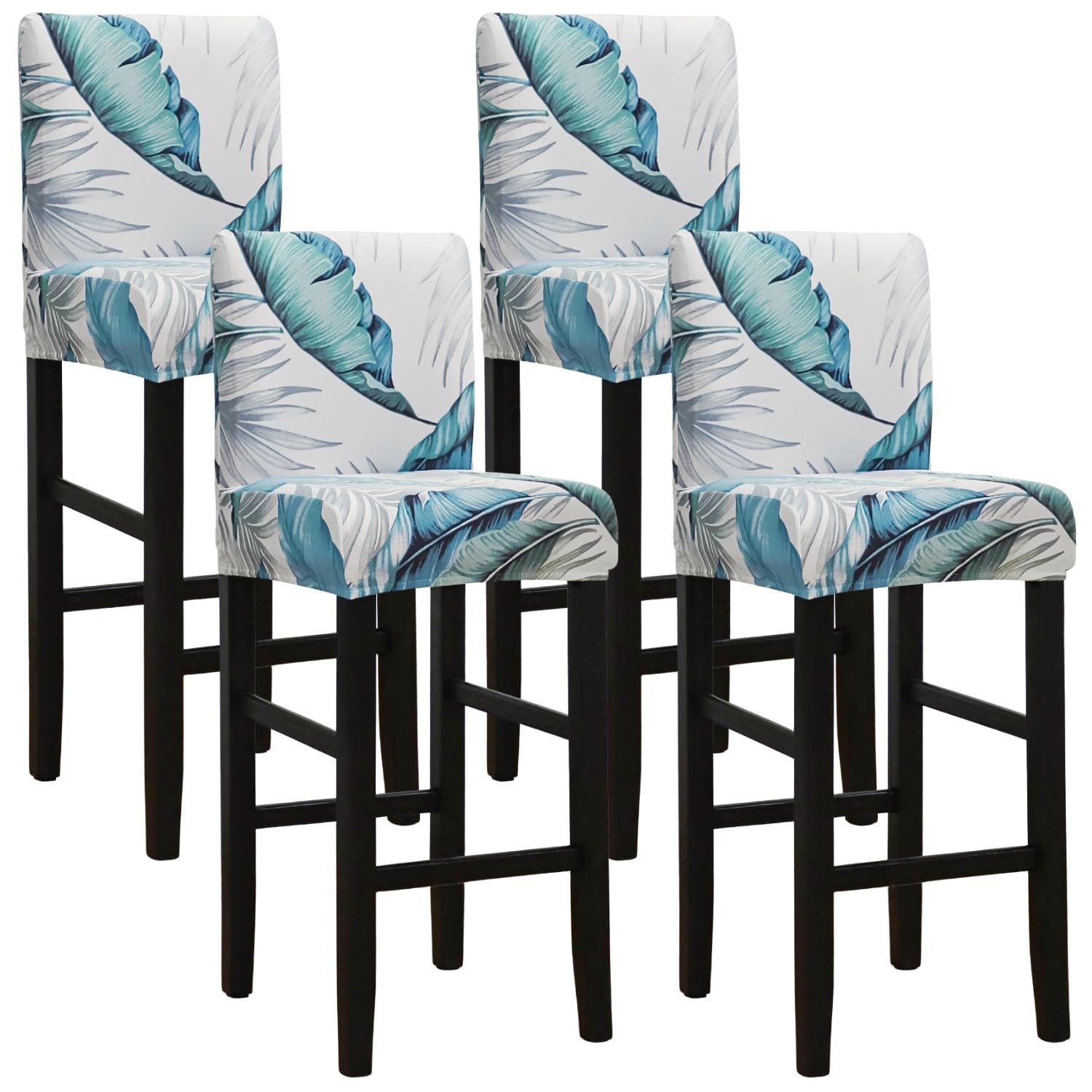 SPRINGRICO Bar Stool Covers Set of 4, Stretch Washable Barstool Seat ...