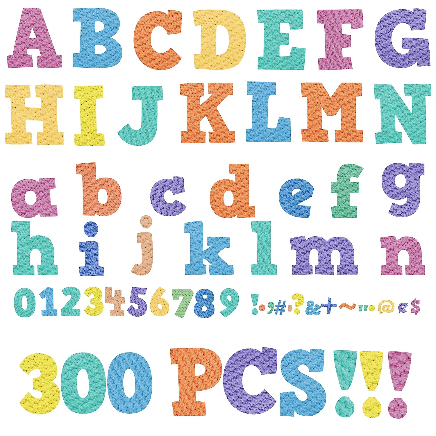 300 PCS Alphabet Combo Set, 4” Block Letters Uppercase/Lowercase ...