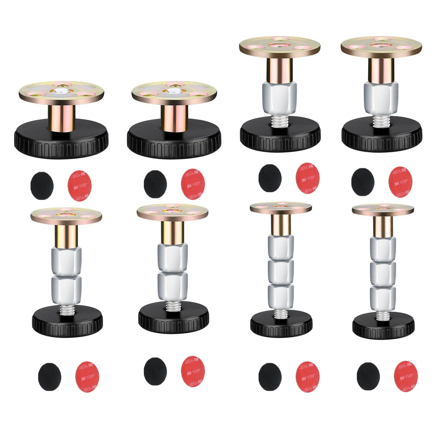 VZU Pack of 8 Adjustable Furniture Feet, 4 Sizes, Adjustable Metal ...