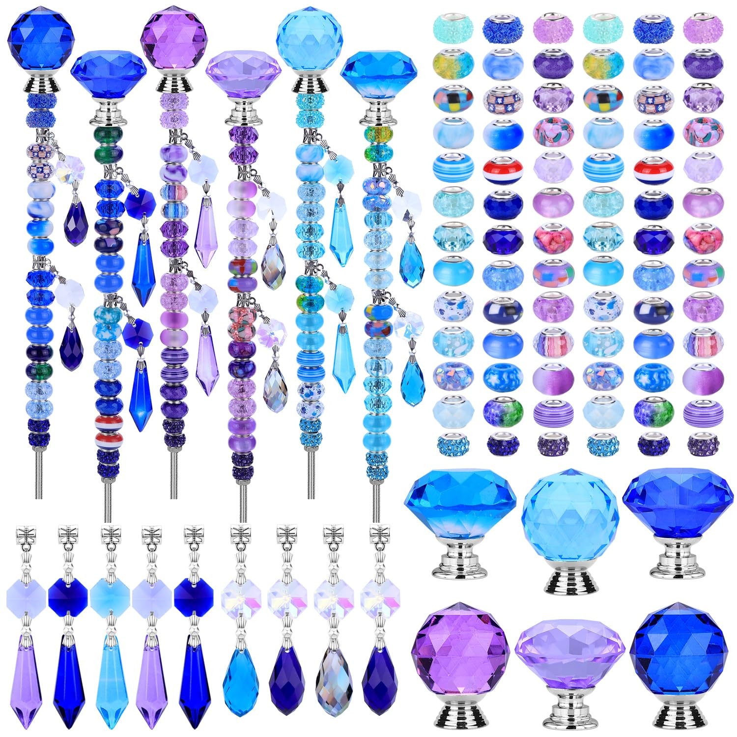 DIY Fairy Wand Garden Stakes Kit, Crystal Beaded Decorative Wands Set ...