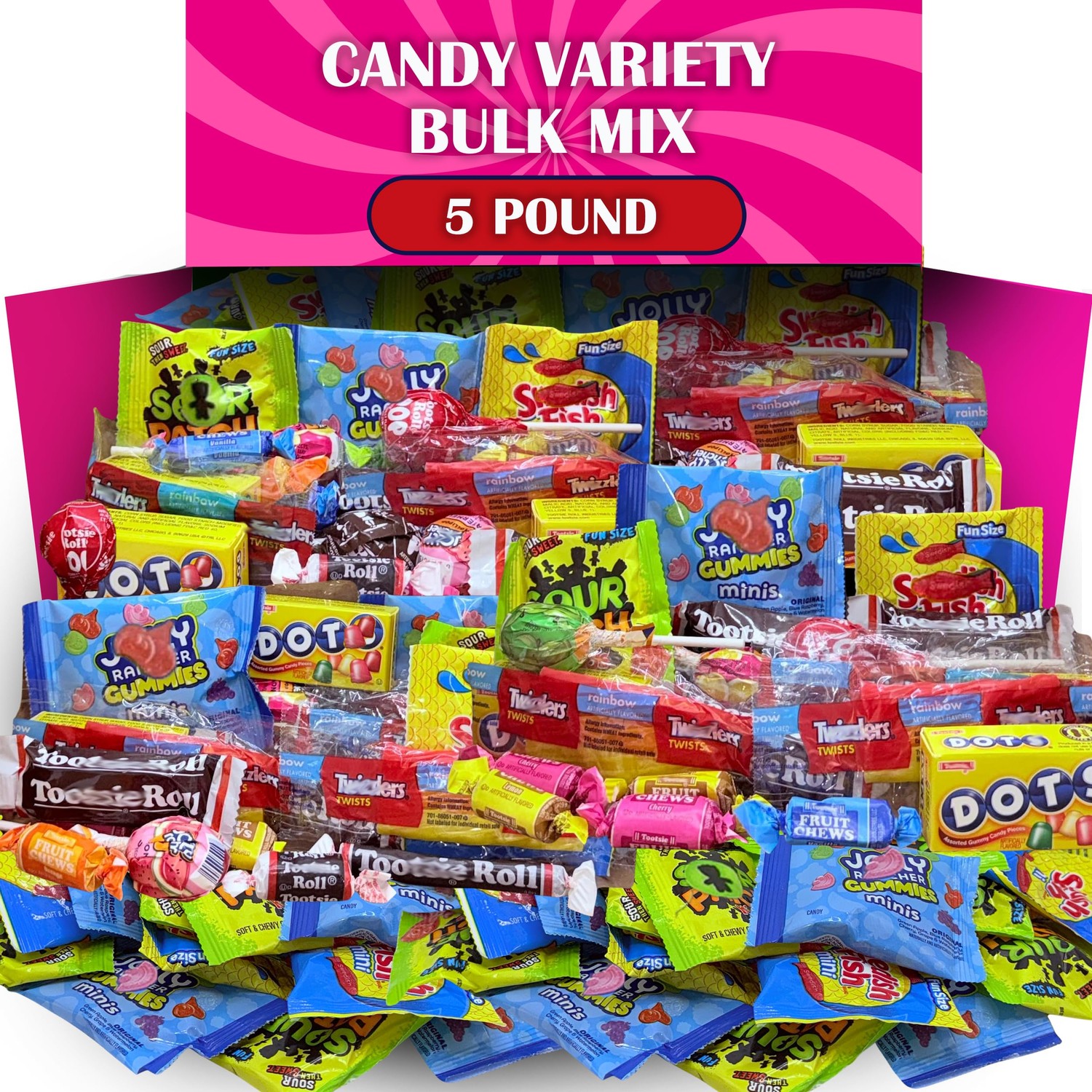 Assorted Candy Variety Pack, 5 LB Individually Wrapped Bulk Mix ...