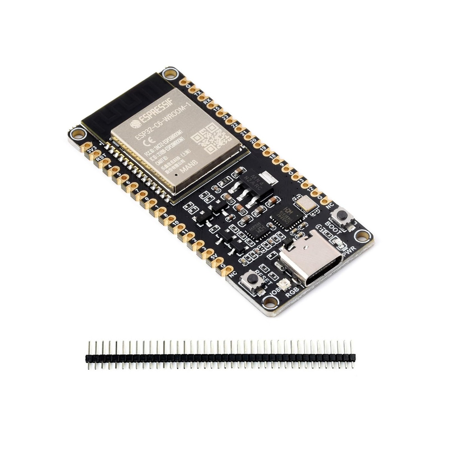 waveshare ESP32-C6 Microcontroller WiFi 6 Development Board Onboard ...