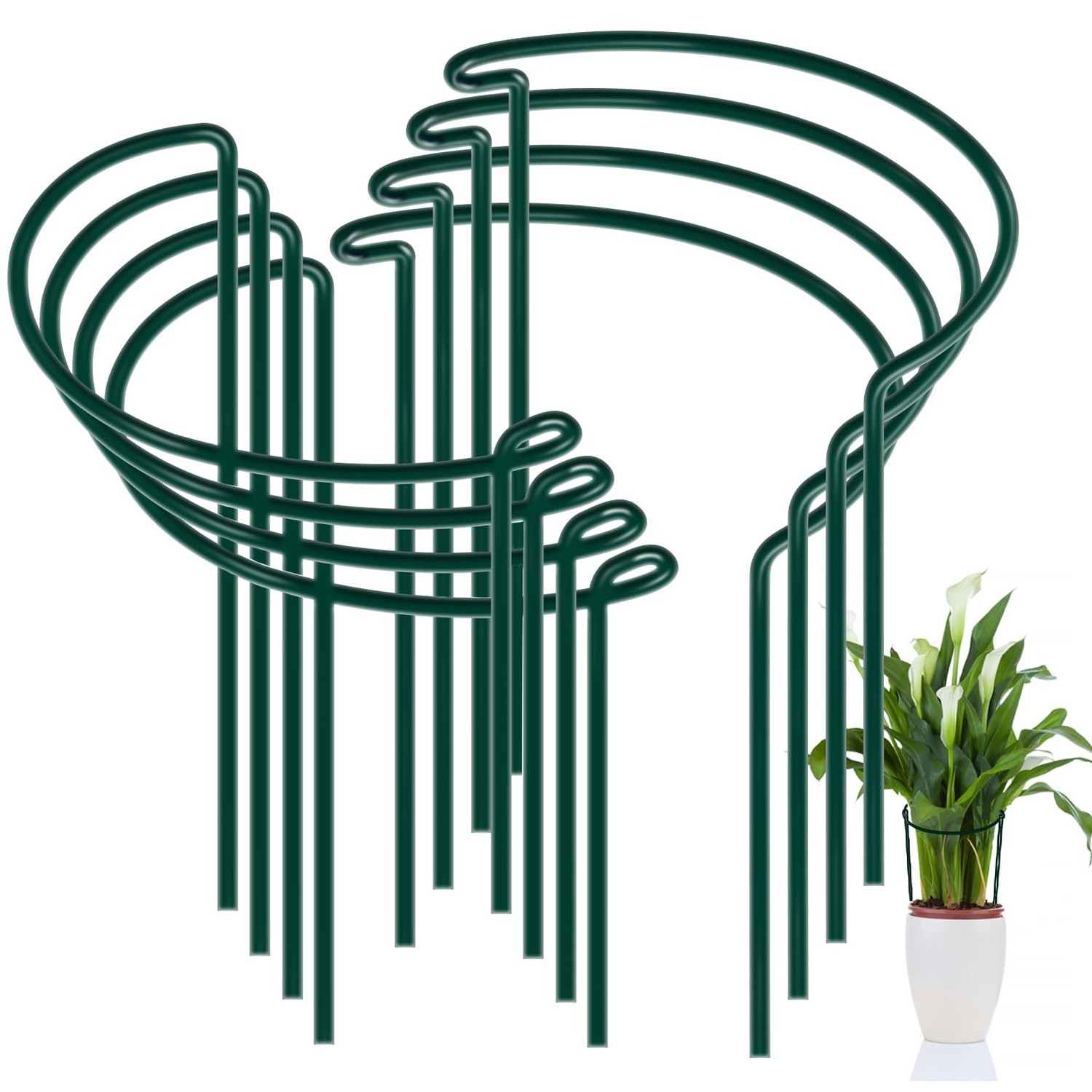 FEED GARDEN 8 Pack Plant Support Stakes, Peony Cages and Supports ...