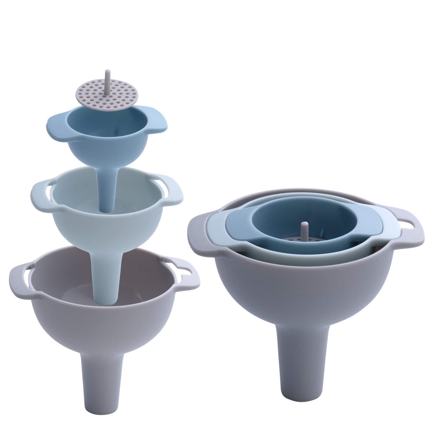 Kitchen Funnel Set - Nested Funnels with Handle - 3 Pack Food Grade ...
