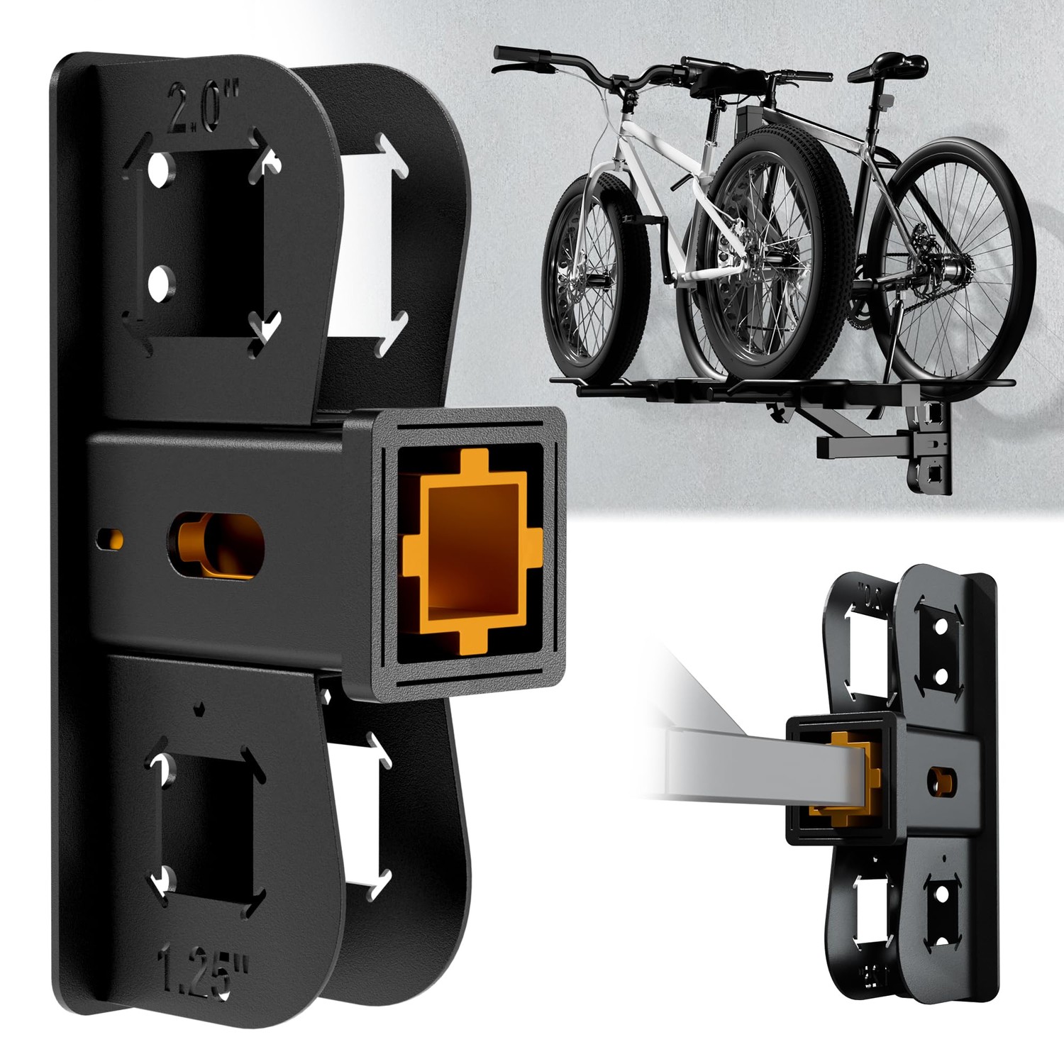 YUEYIN Hitch Wall Mount Receiver, Bike Rack Hitch, 300LBS Maximum Load ...