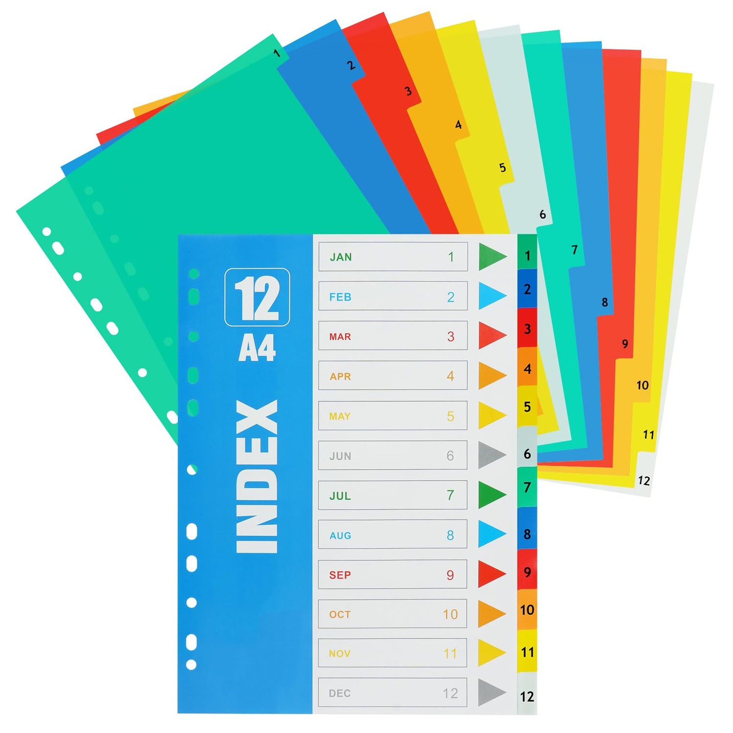 OFFCUP 12-part dividers, 3 set of A4 practical cover sheets, writable ...