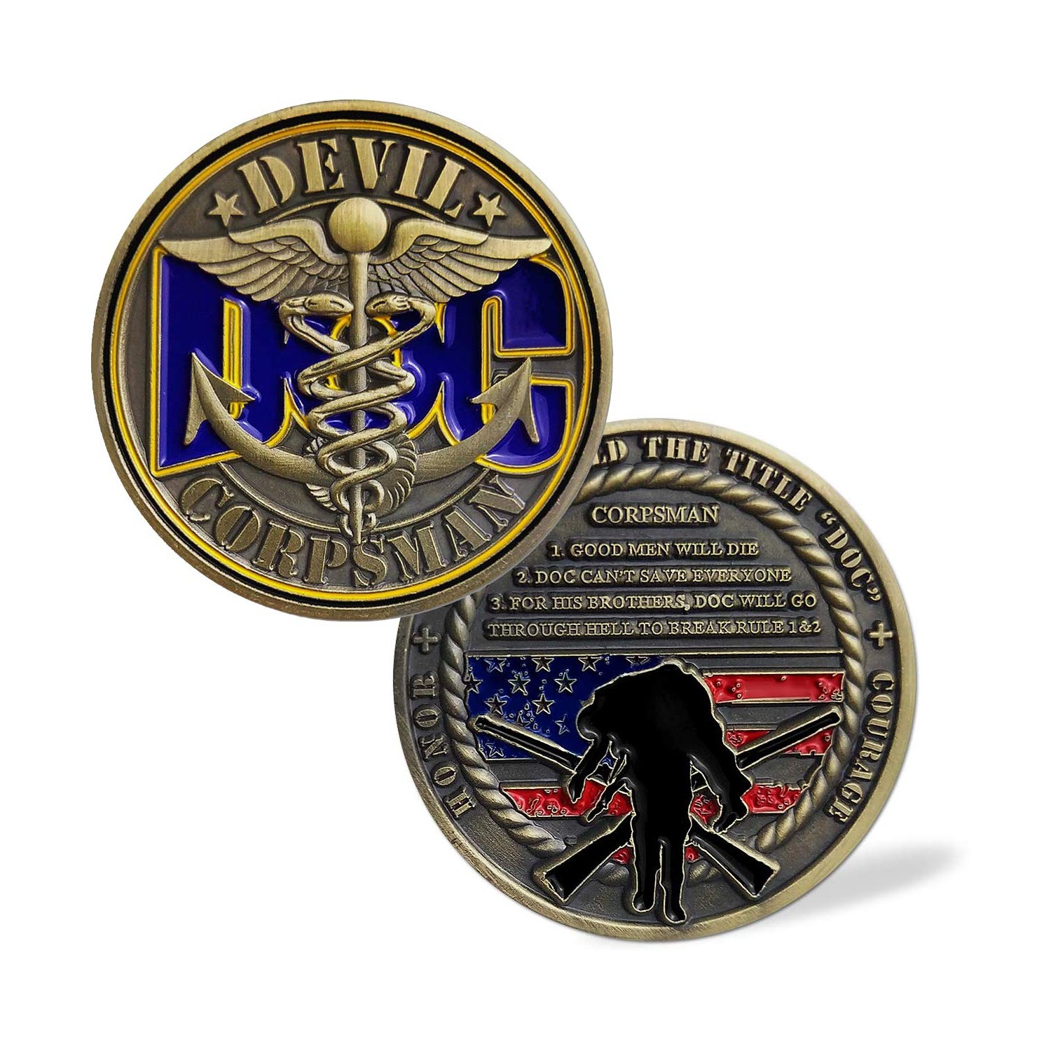 WOERDA USA Navy Corpsman DOC Challenge Coin The Hospital Corpsman ...