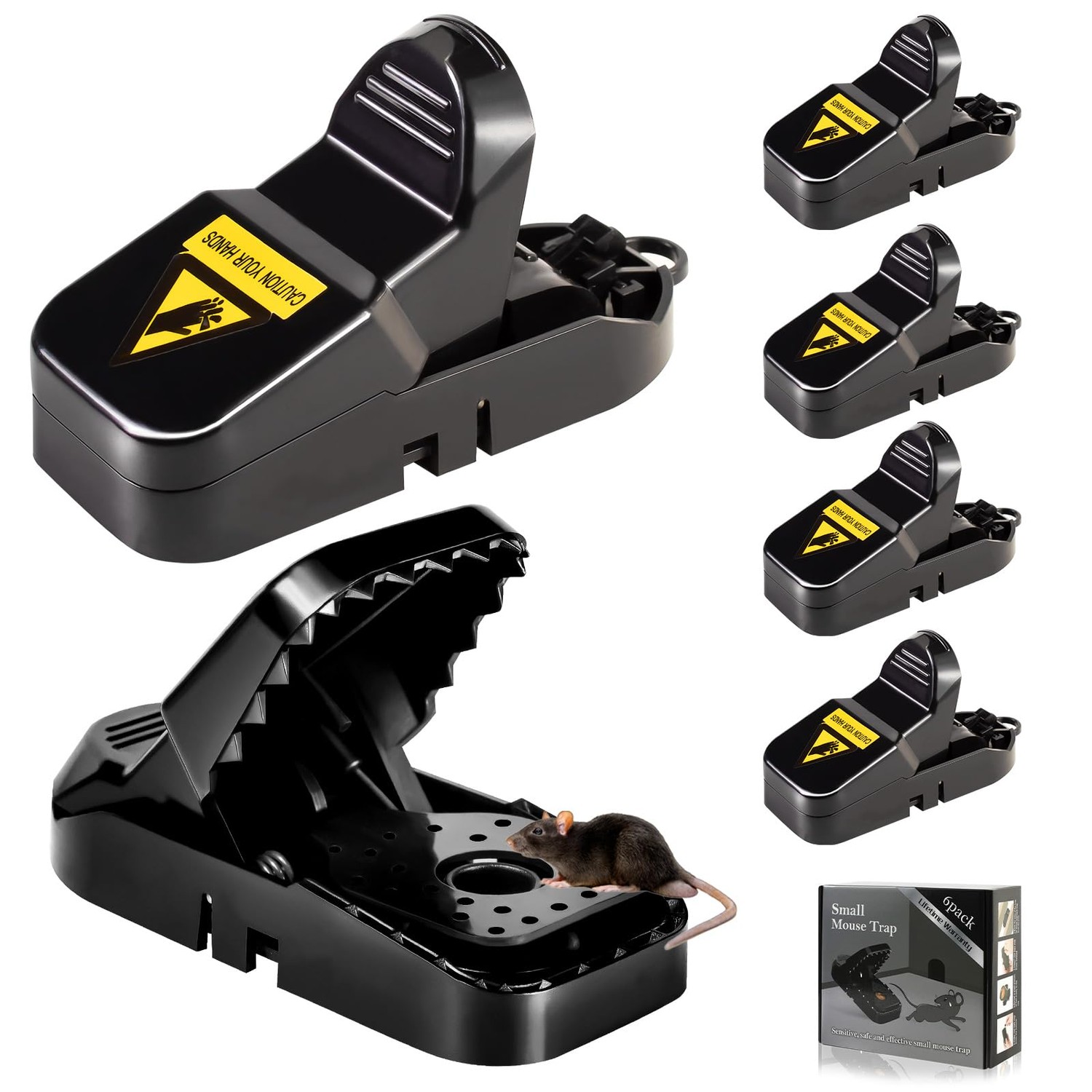 Mouse Traps 6-Pack - for House Indoor Outdoor, Small Mice Traps for ...