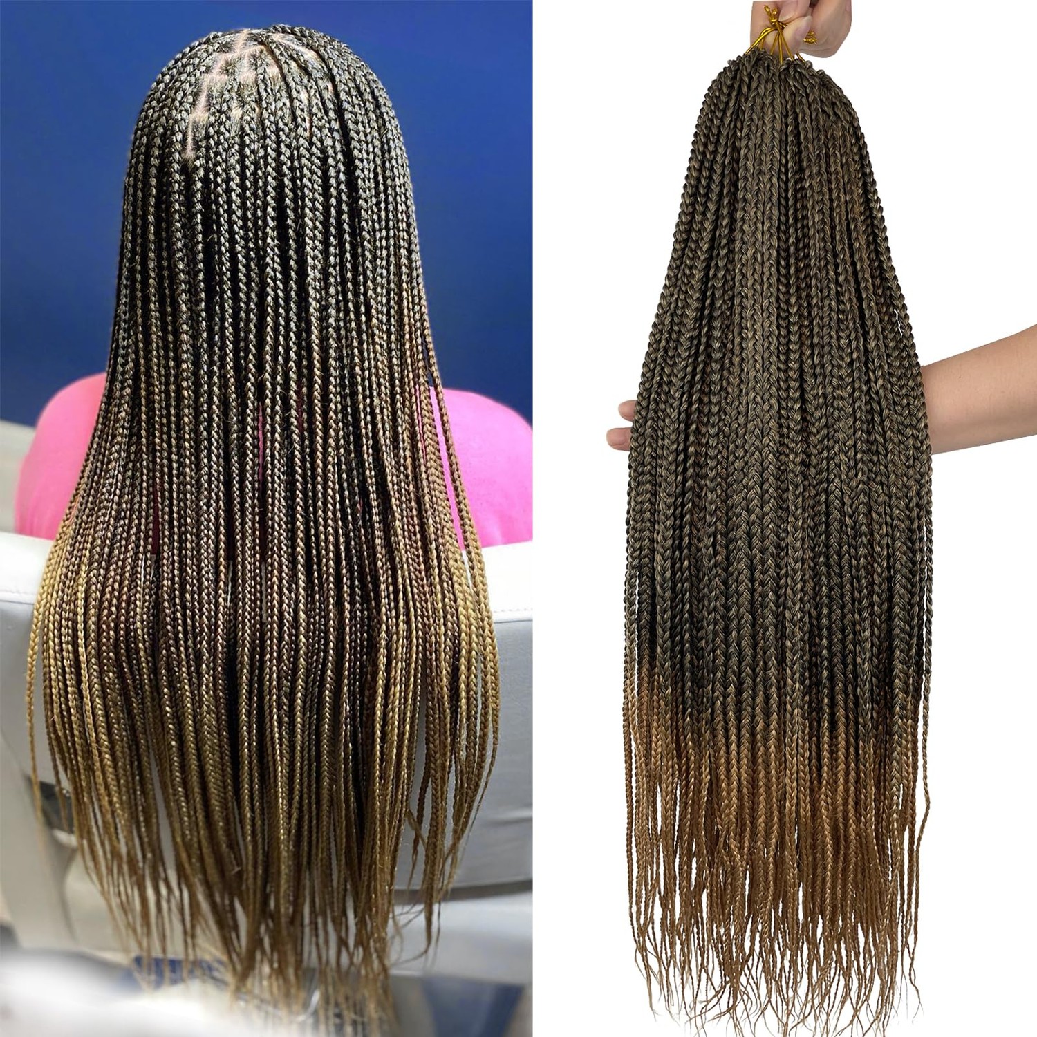 Chicmoi Pre Looped Crochet Box Braids 24 Inch T27 Ombre Honey Blonde ...