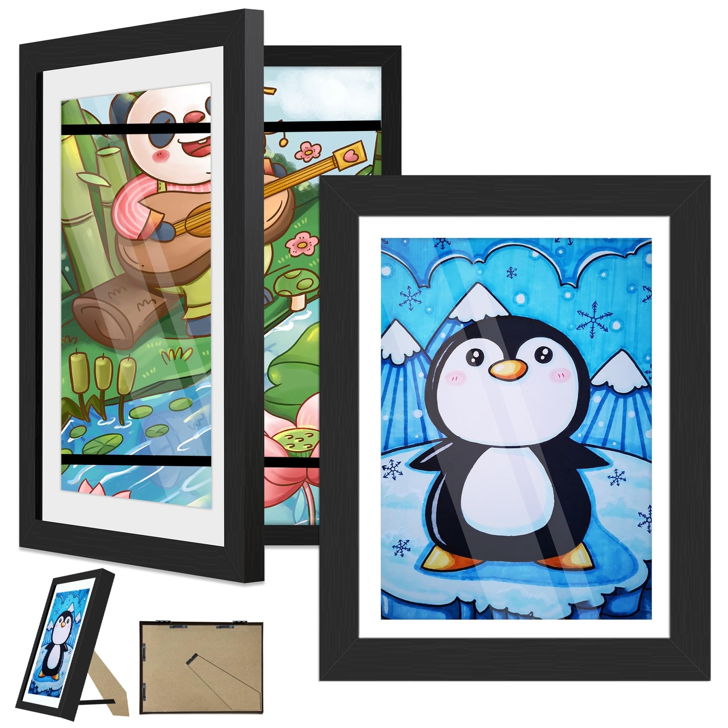 Kids Artwork Display Frame, 2 Pack A4 Kids Art Frames, Fillable Front ...