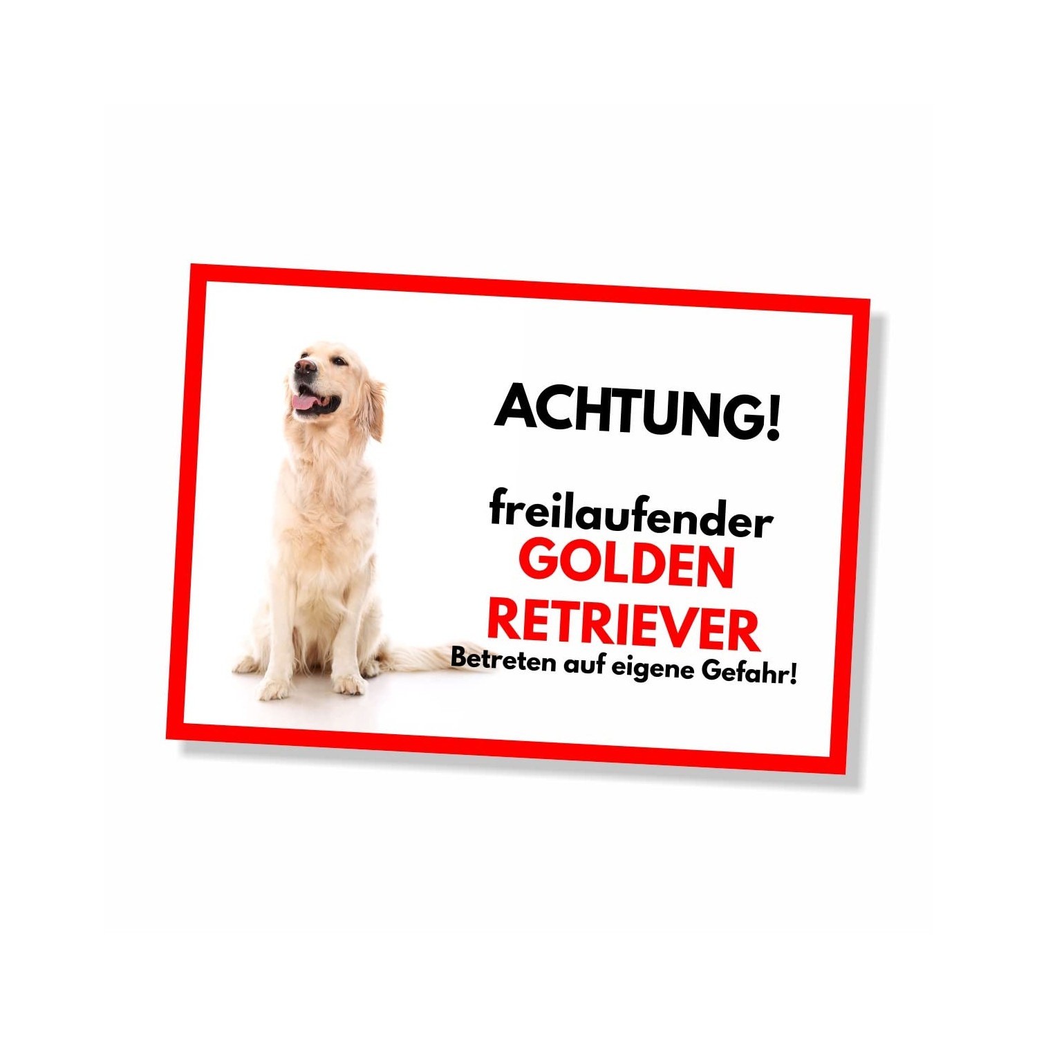 Golden Retriever Freilaufender Hund Dog Sign Saying Door Sign Dog Sign ...