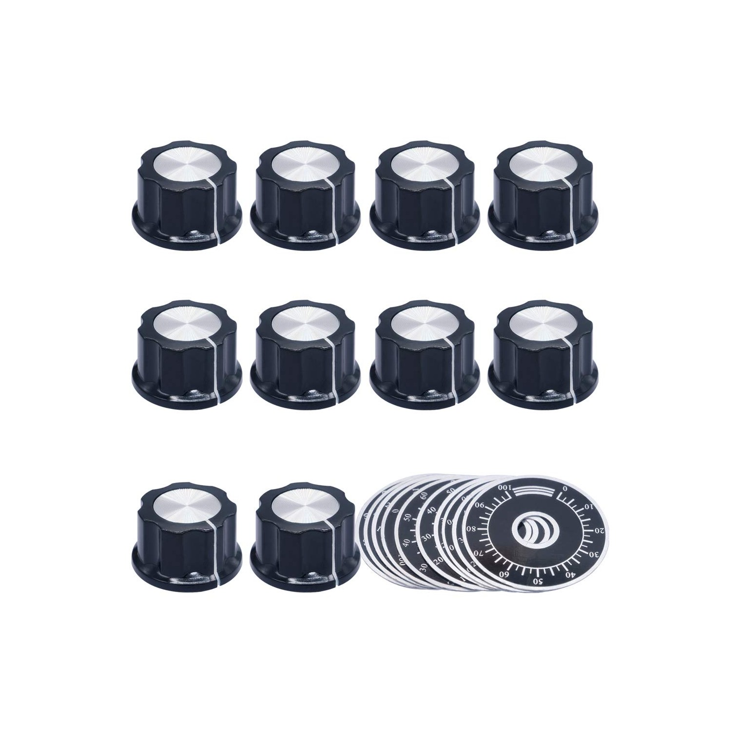 mxuteuk KNOB-A03 Potentiometer Knobs Black Guitar Knobs Volume Control Knobs Audio Volume ...