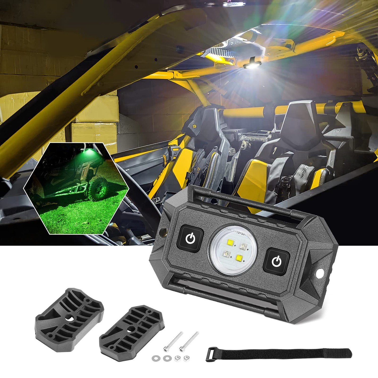 LED Dome Light, Roador Universal Roll Bar Mount LED Light W/Switch UTV ...