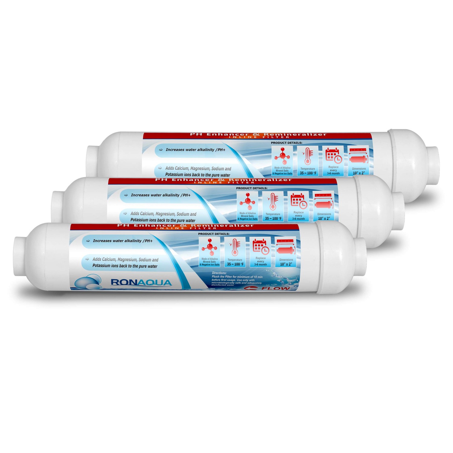 10-inch Universal Alkaline in-line Water Replacement Filter - PH ...